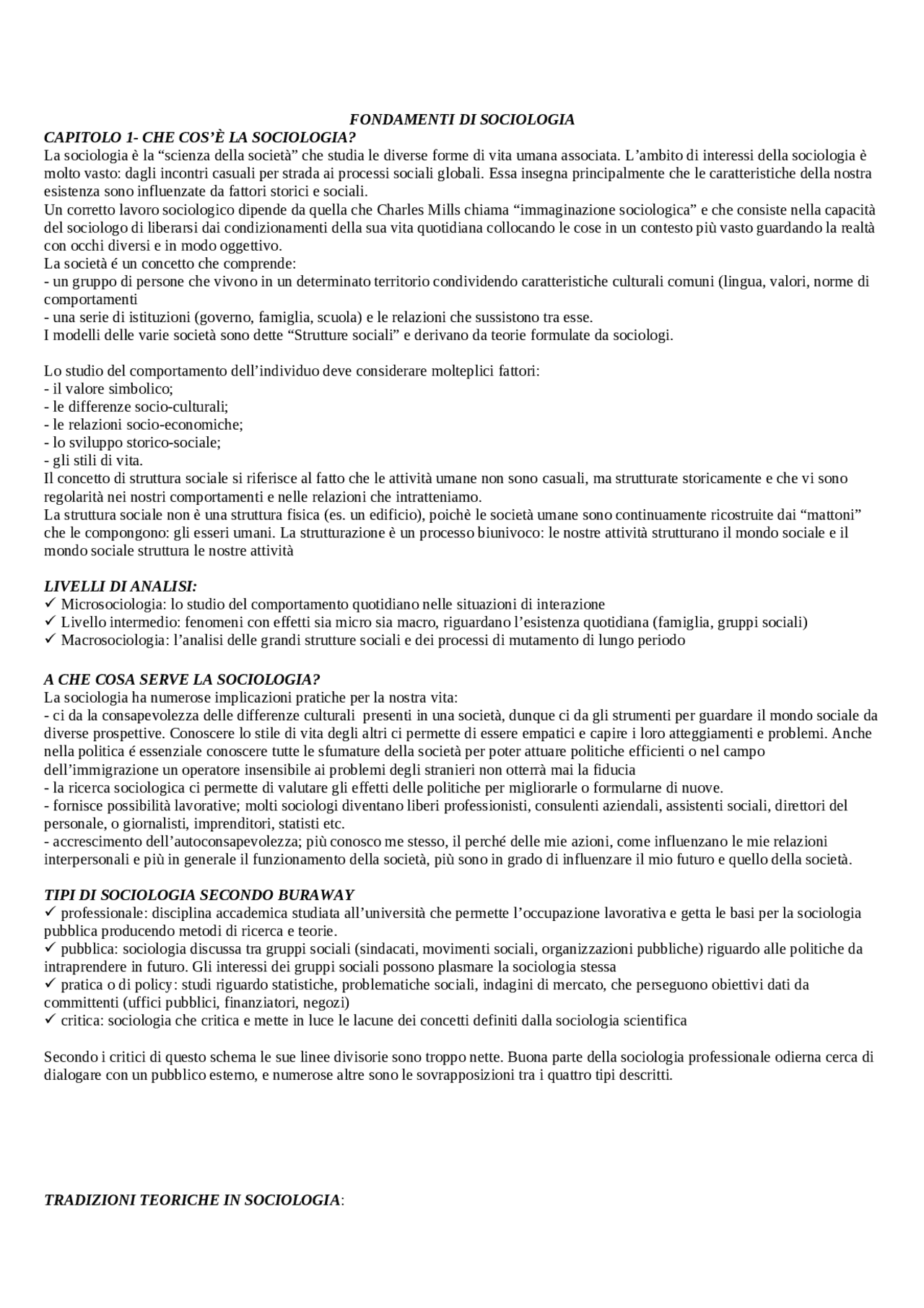 Appunti Di Sociologia Docsity