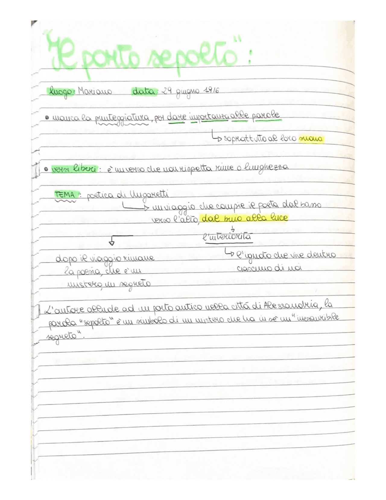 Analisi Testi Ungaretti Docsity