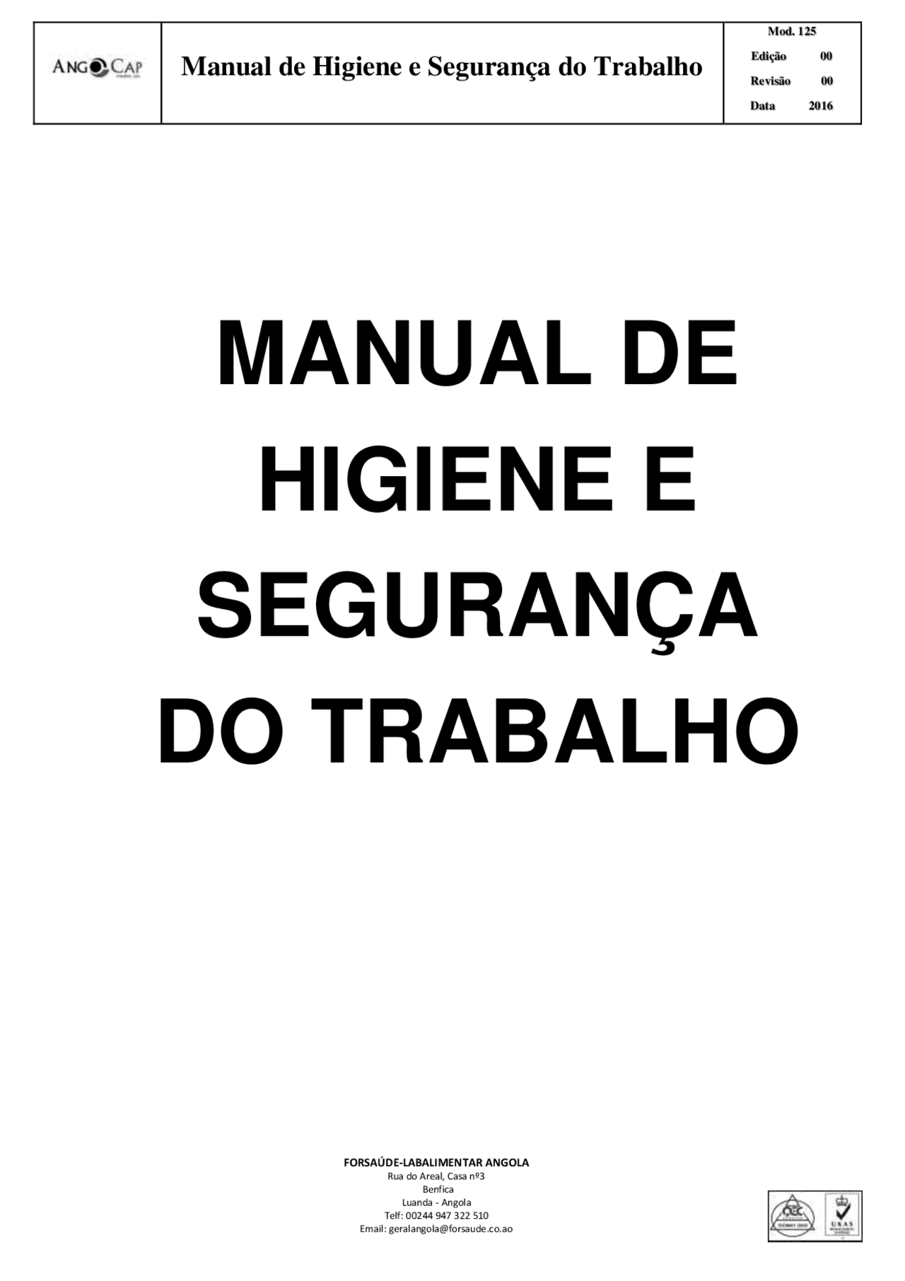 Manual de HST em empresa metalomecânica | Manuais, Projetos, Pesquisas Sistemas Operacionais ...