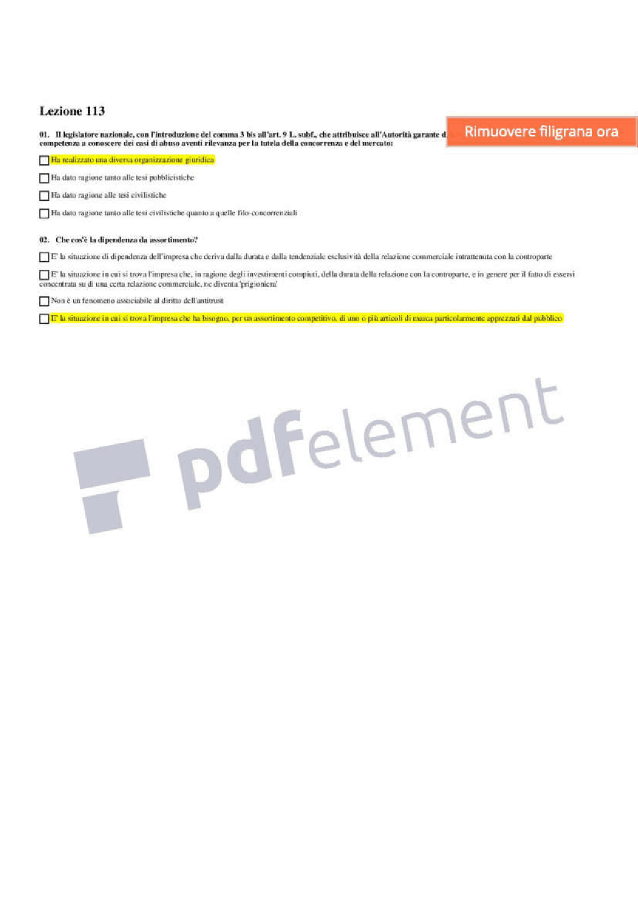 Paniere Ecampus 2021 Corretto Diritto Civile Prof Stincardini Facoltà