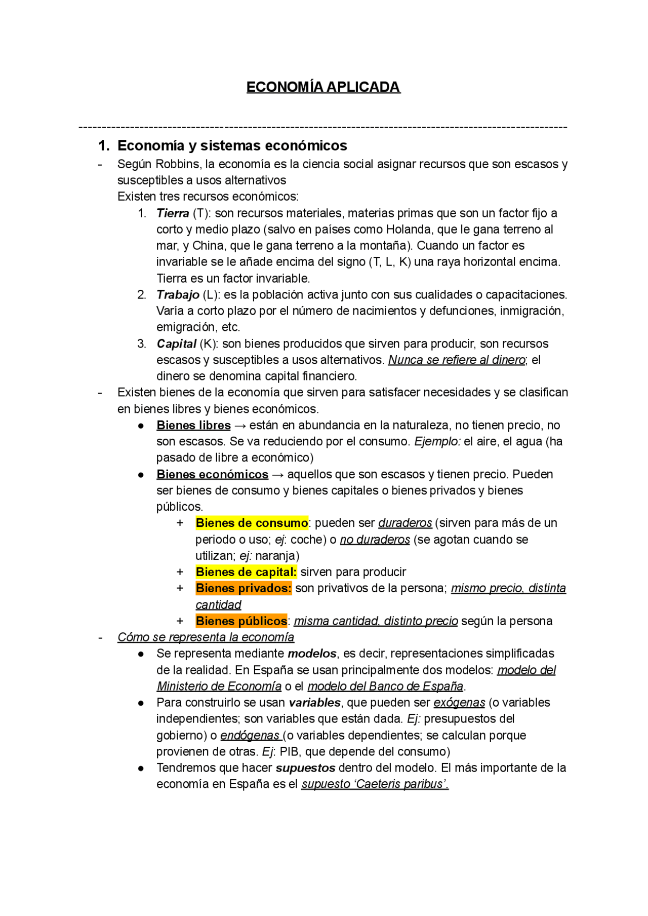Apuntes Economía Aplicada Al Periodismo Docsity