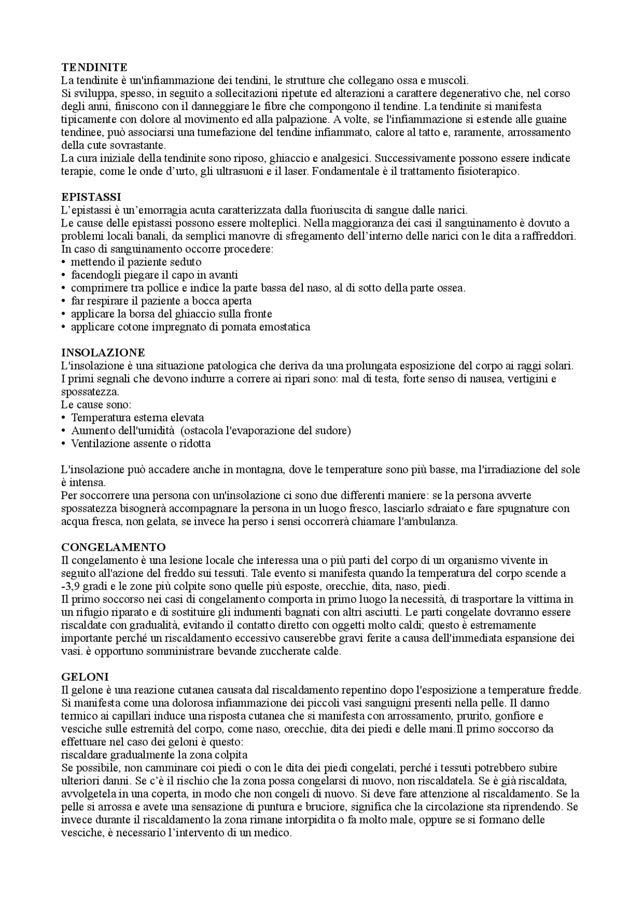 I traumi muscolari con sintomi e rimedi associati - Docsity
