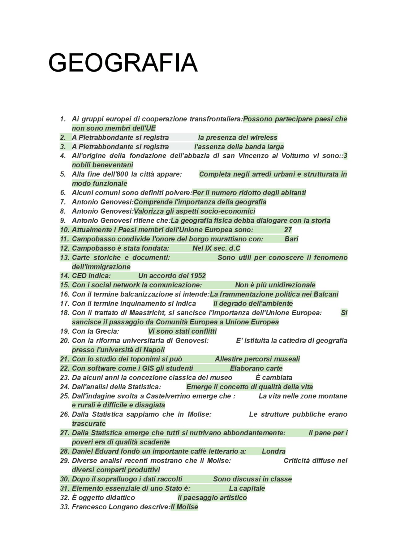 Geografia Università Telematica Pegaso Docsity