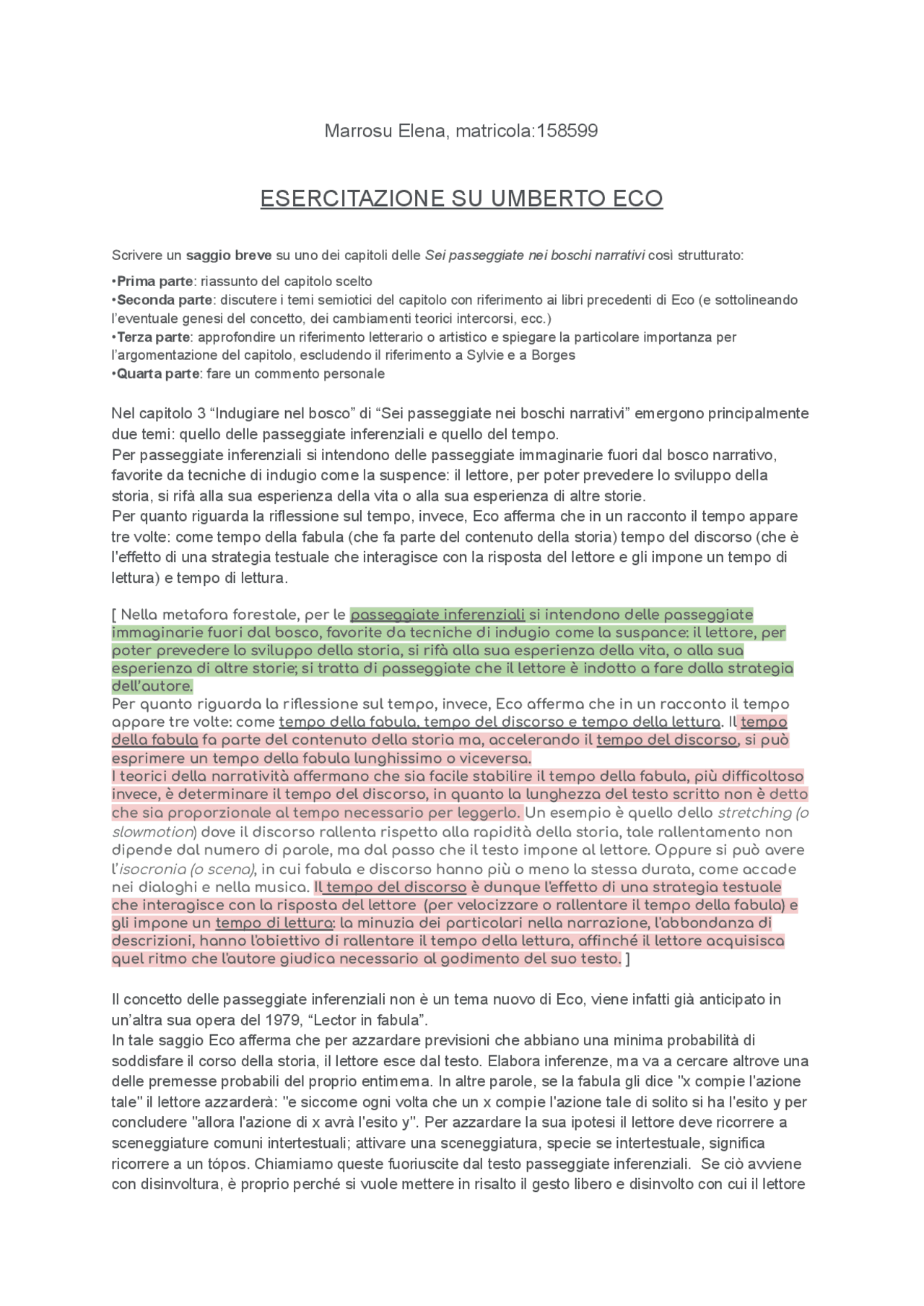 Esercitazione Su Umberto Eco Docsity