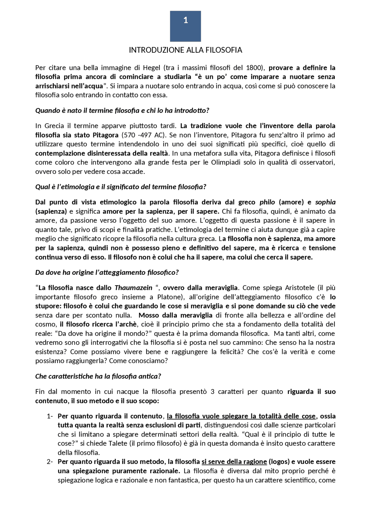 Filosofia Appunti Programma Liceo Da Introduzione Alla Filosofia Ai