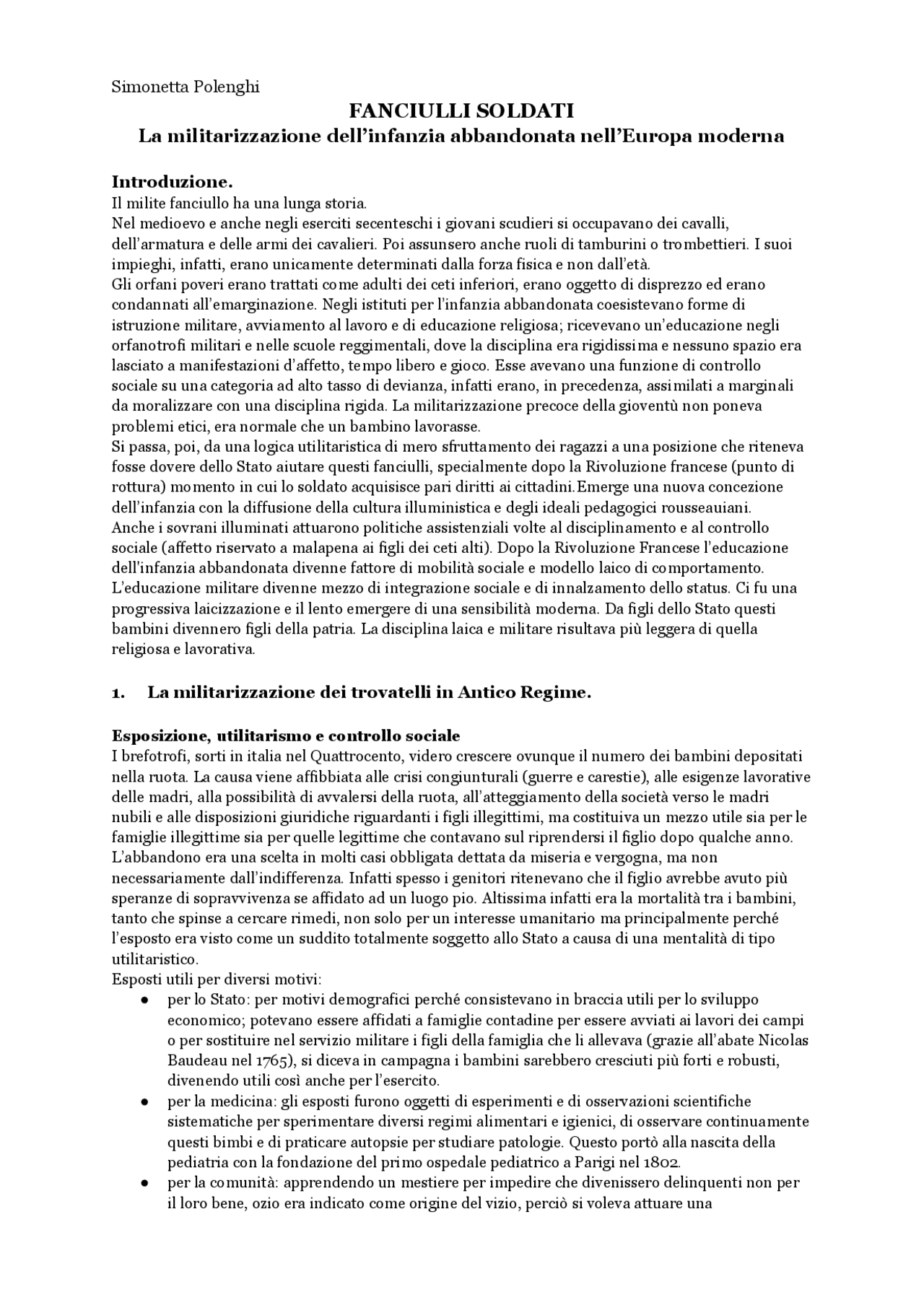 Fanciulli Soldati Sintesi Riassuntiva Docsity
