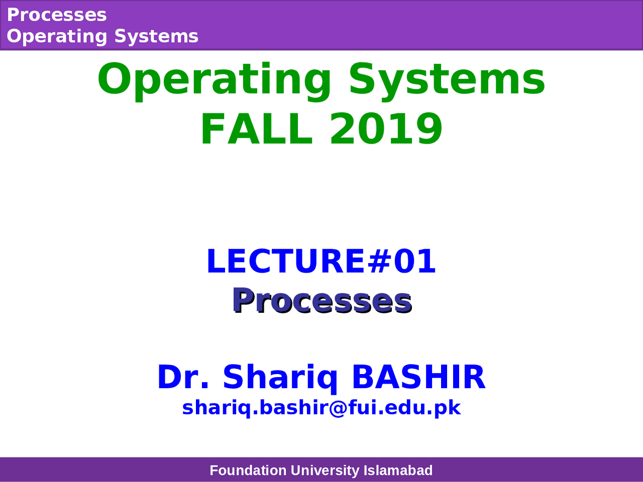Os Lectures Slides Which Include Processesthreadsprocessscheduling