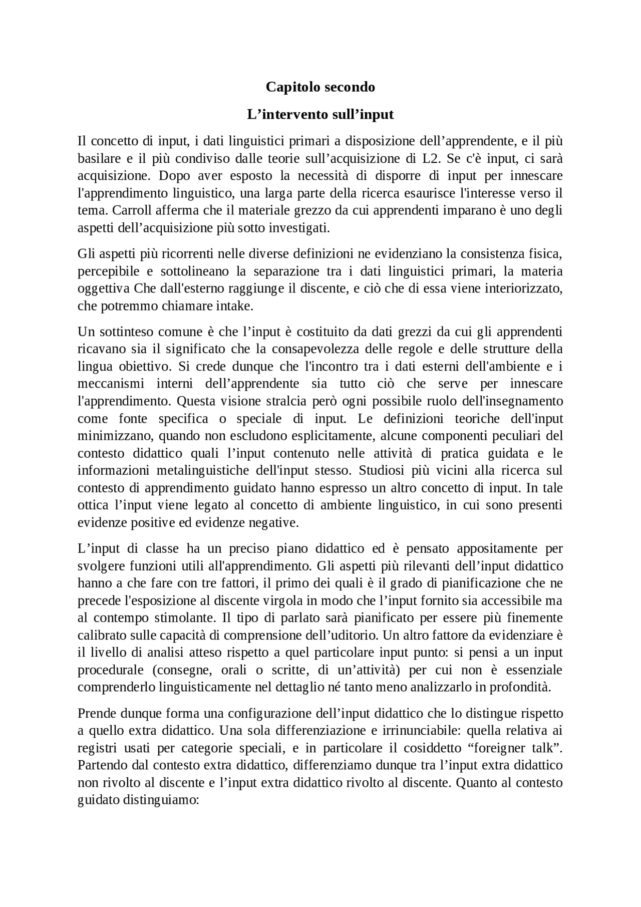 Input e output (elena nuzzo) - Docsity