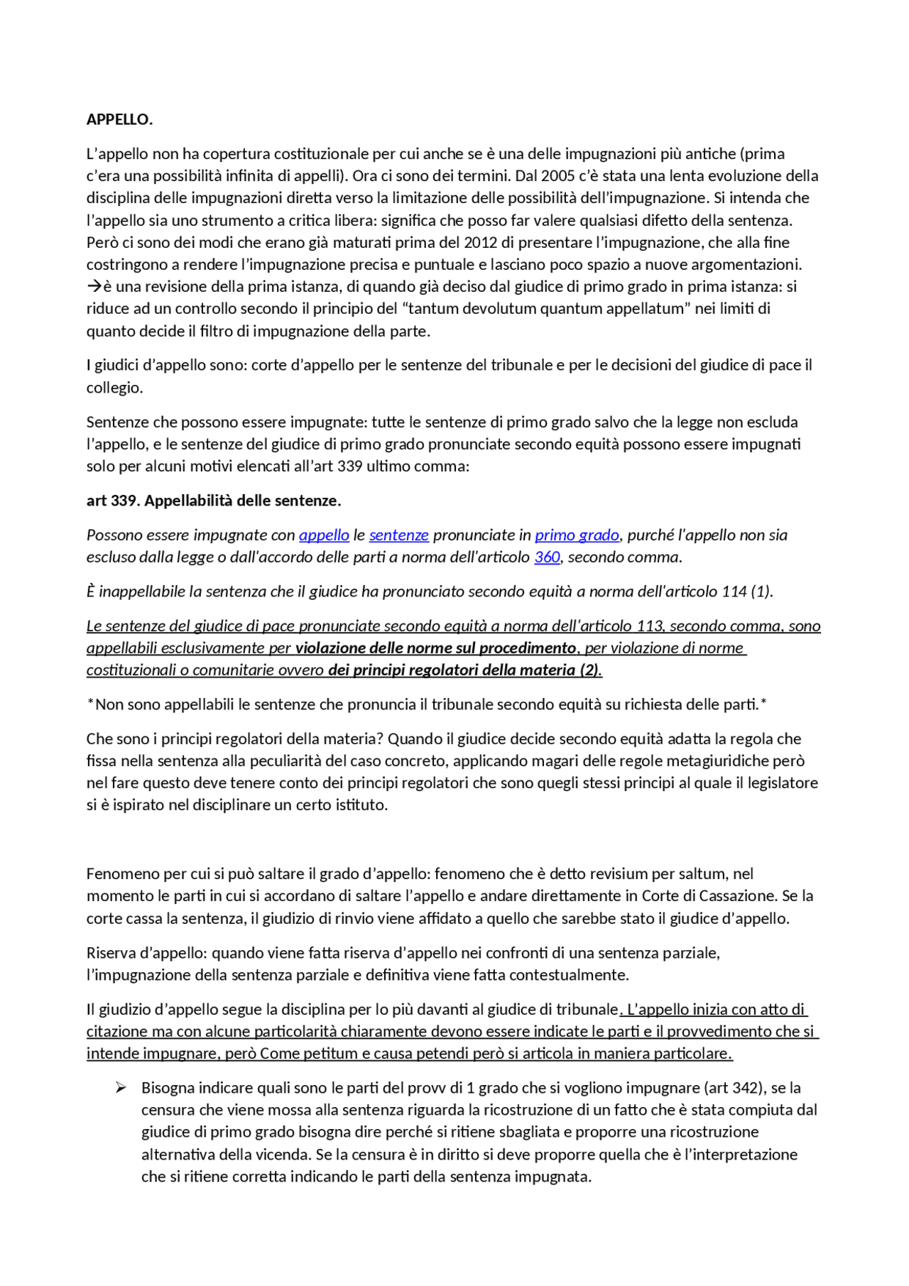 Appello Diritto Processuale Civile 1 Docsity