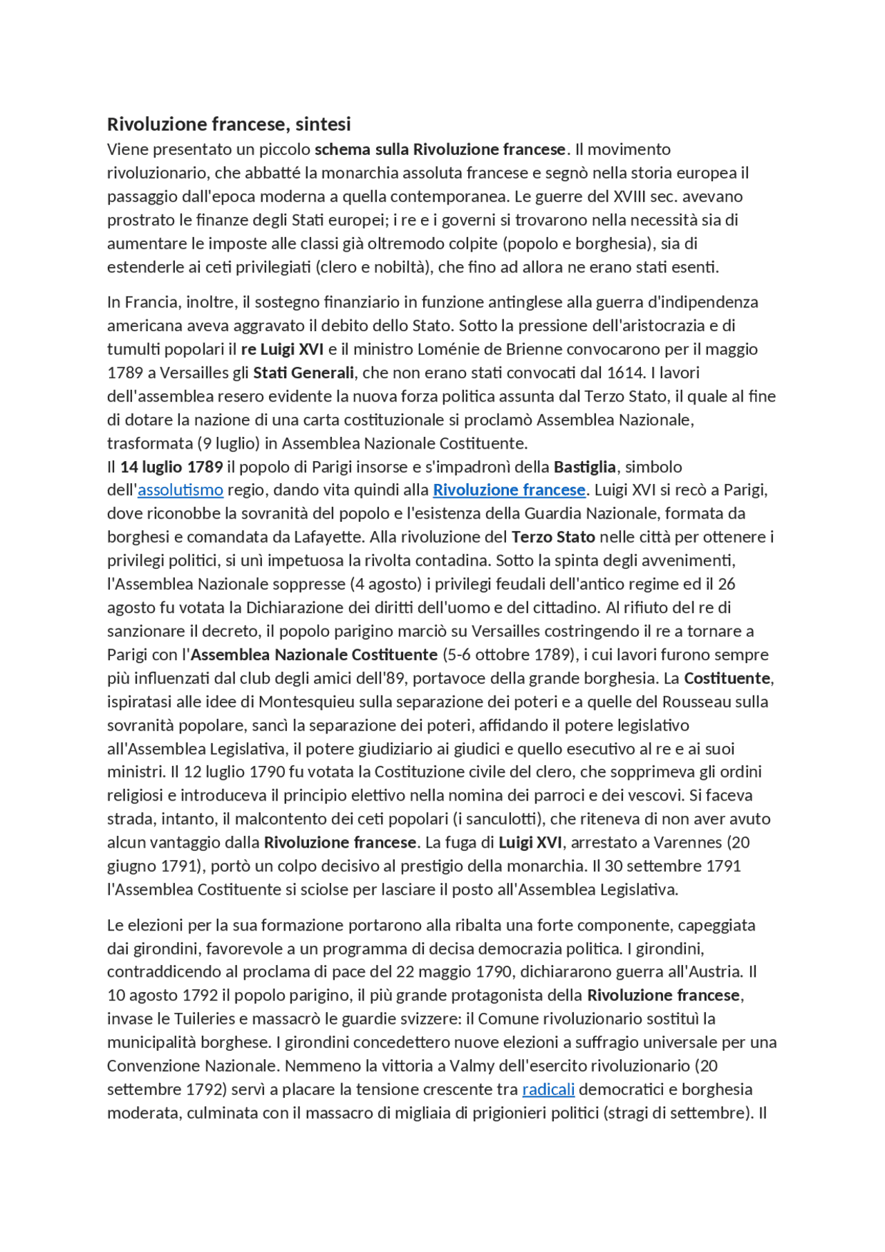 Rivoluzione Francese Docsity