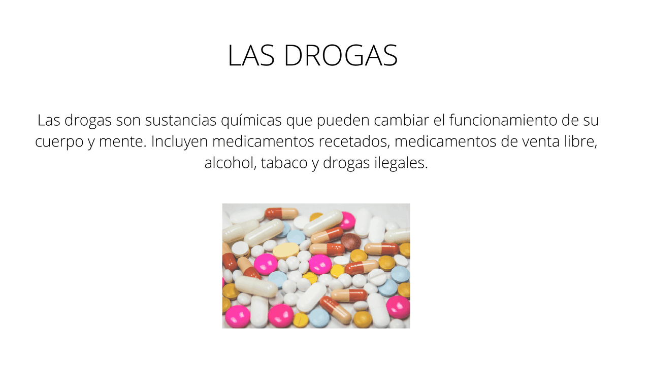 CUANTOS TIPOS DE DROGAS EXISTEN - Docsity