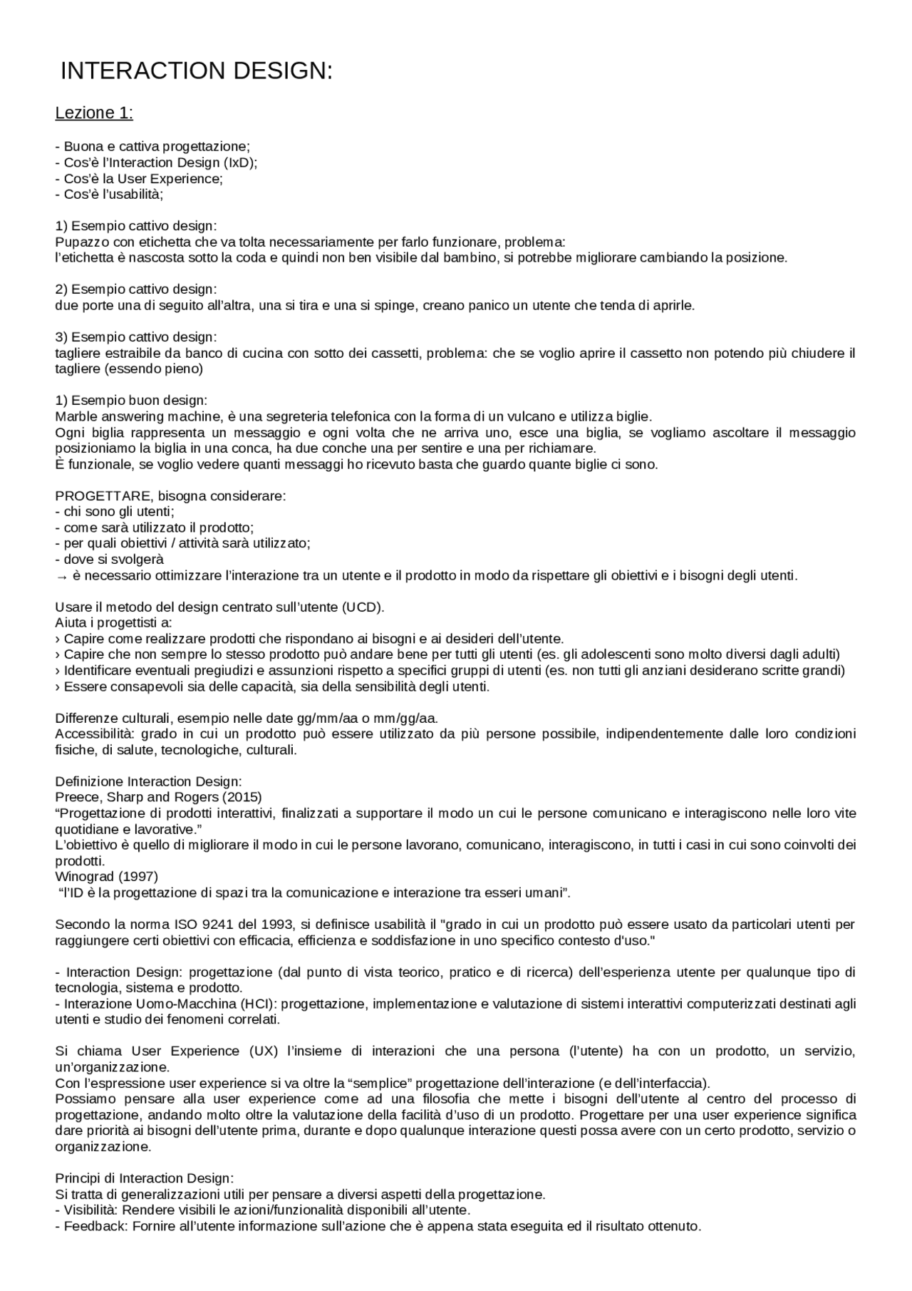 Introduzione a INTERACTION DESIGN - Docsity