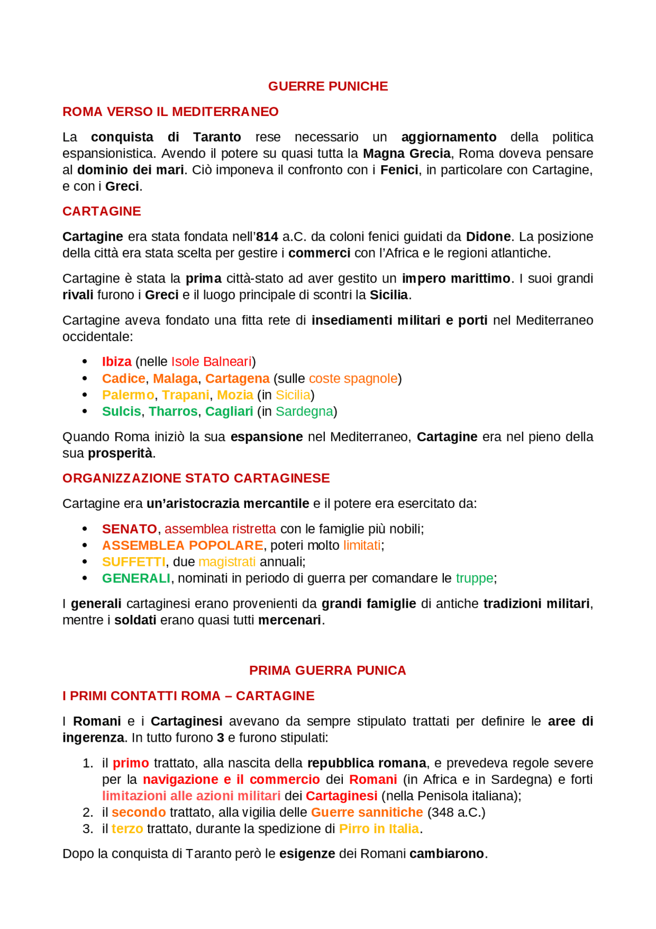 Riassunto Guerre Puniche 1 Parte Docsity