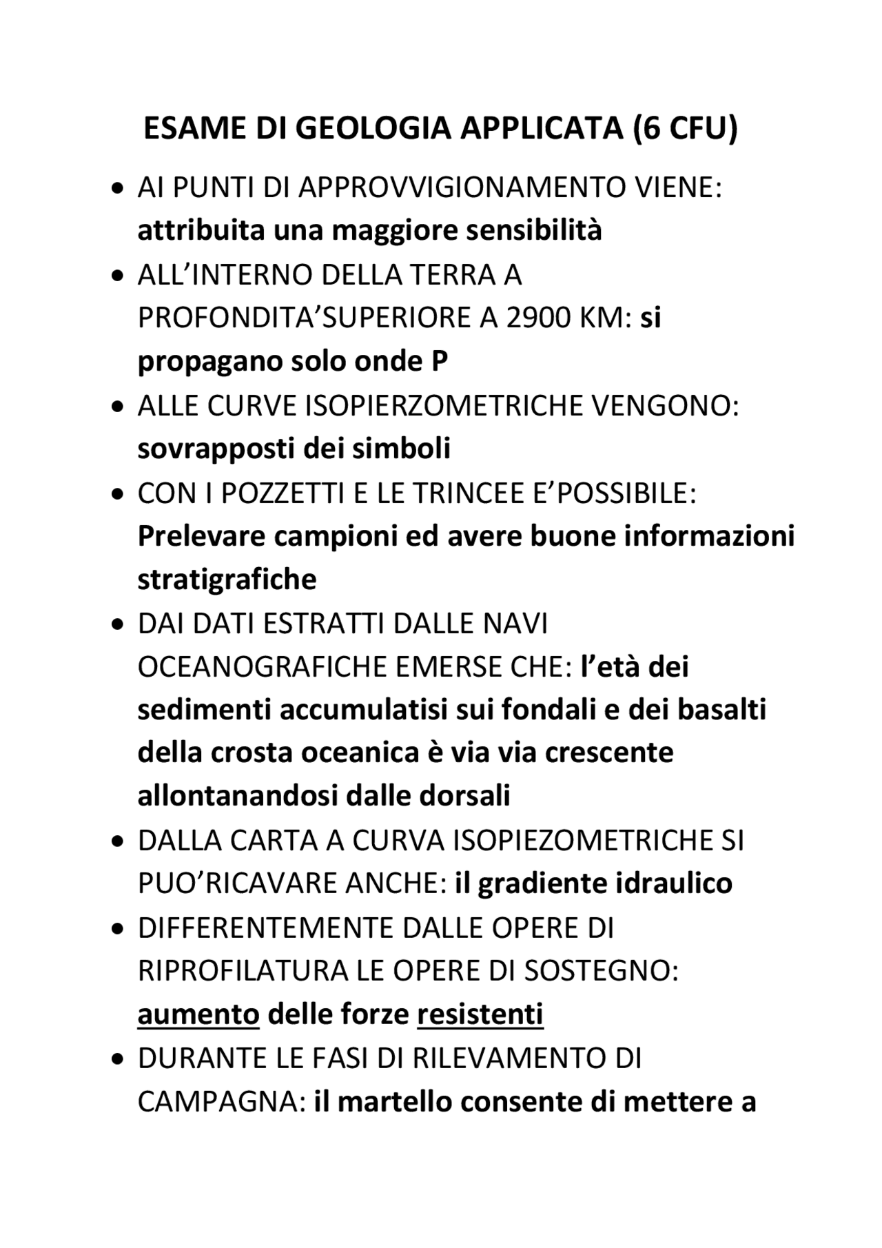 Test Prove Esame Corrette E Verificate Di Geologia Applicata 6fu