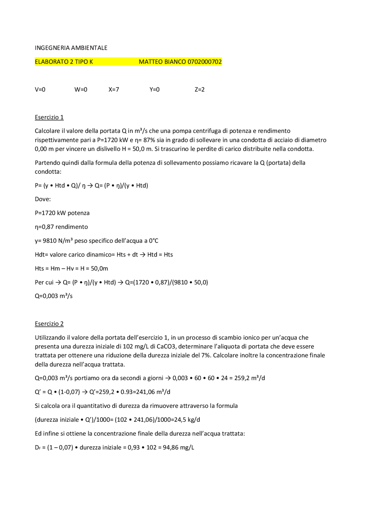 Ingegneria Ambientale Docsity