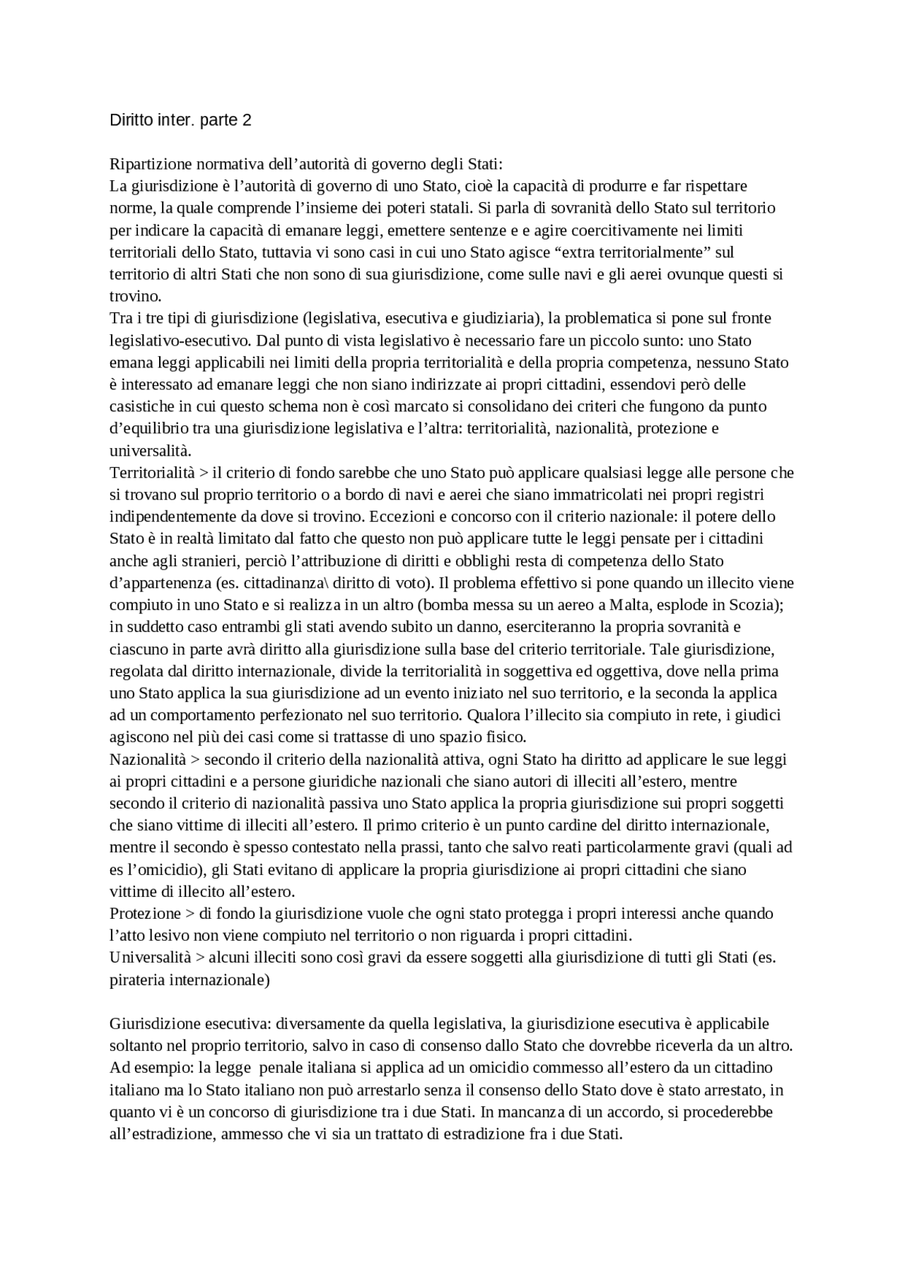 Riassunti Di Diritto Internazionale Docsity