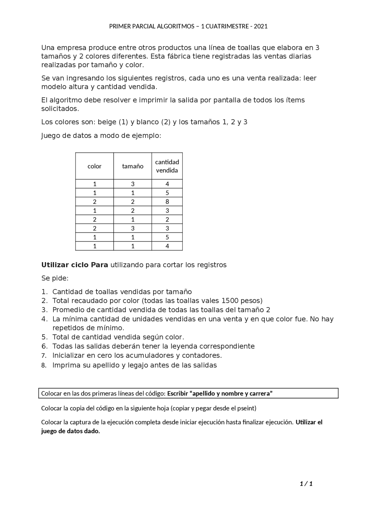 Parcial Estructura De Datos Y Algoritmos Exámenes De Algoritmos Y