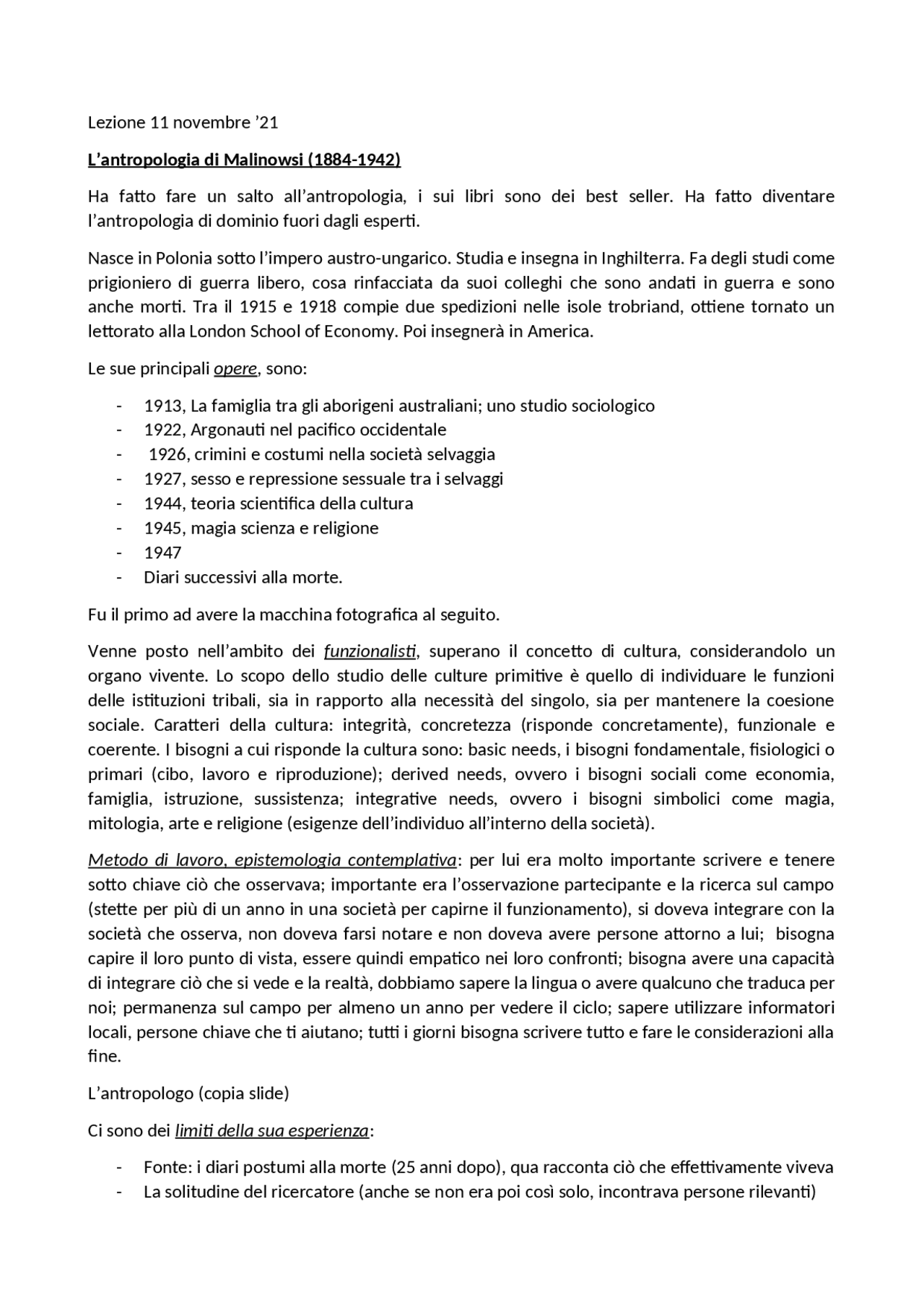 Lezioni Primo Semestre 2021 Docsity