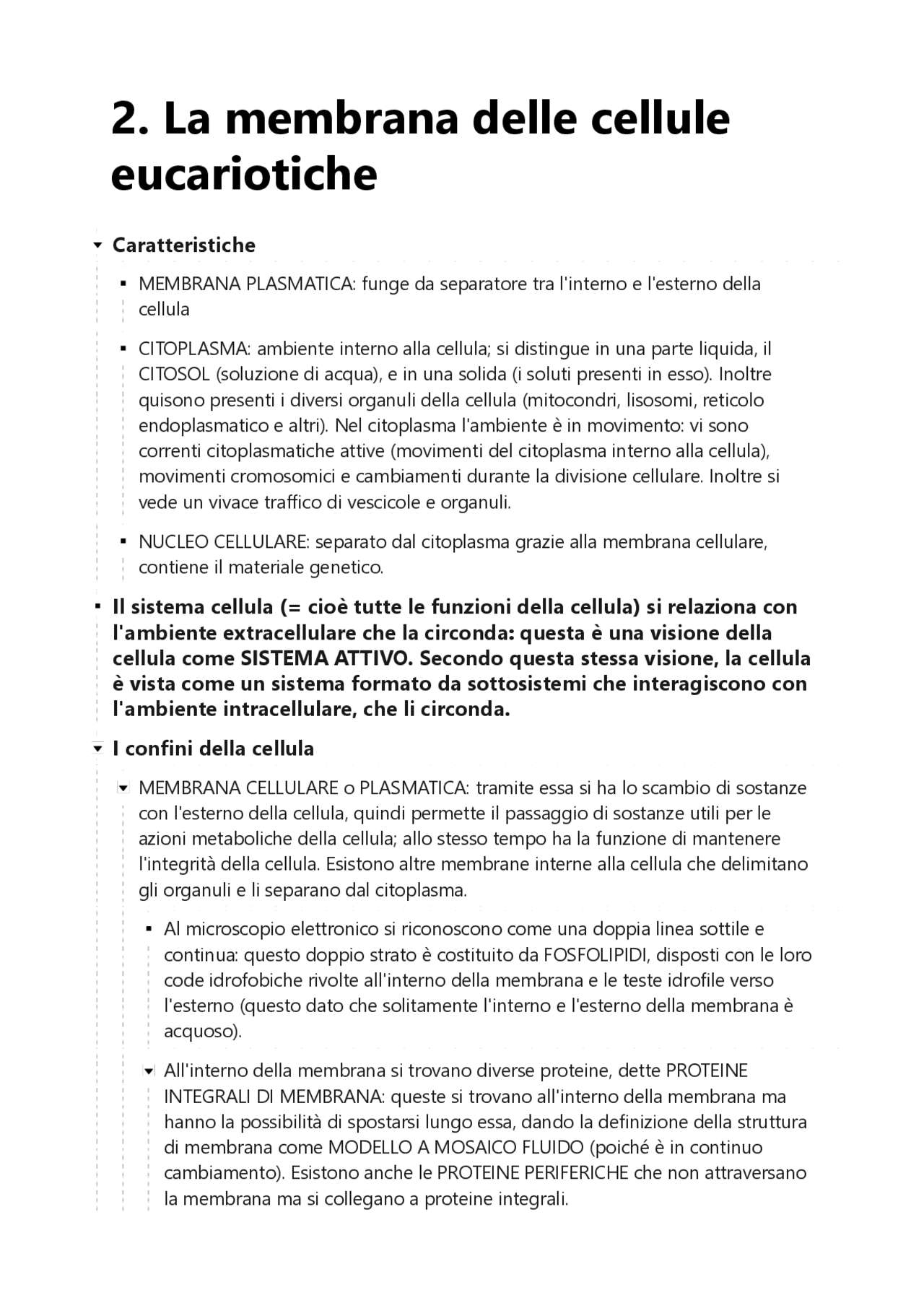 La Membrana Delle Cellule Eucariotiche Docsity