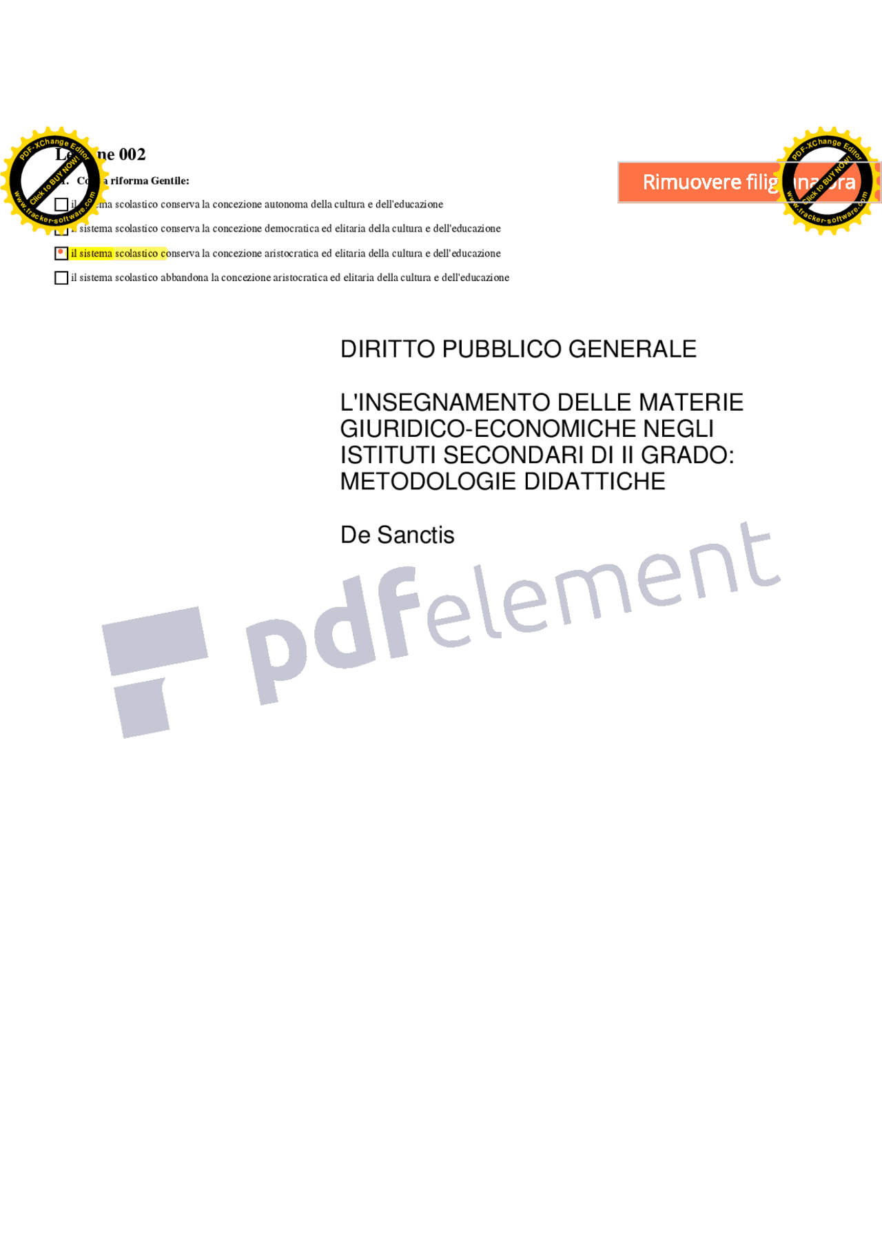 Paniere Ecampus 2021 Diritto pubblico generale 1 De Sanctis L ...