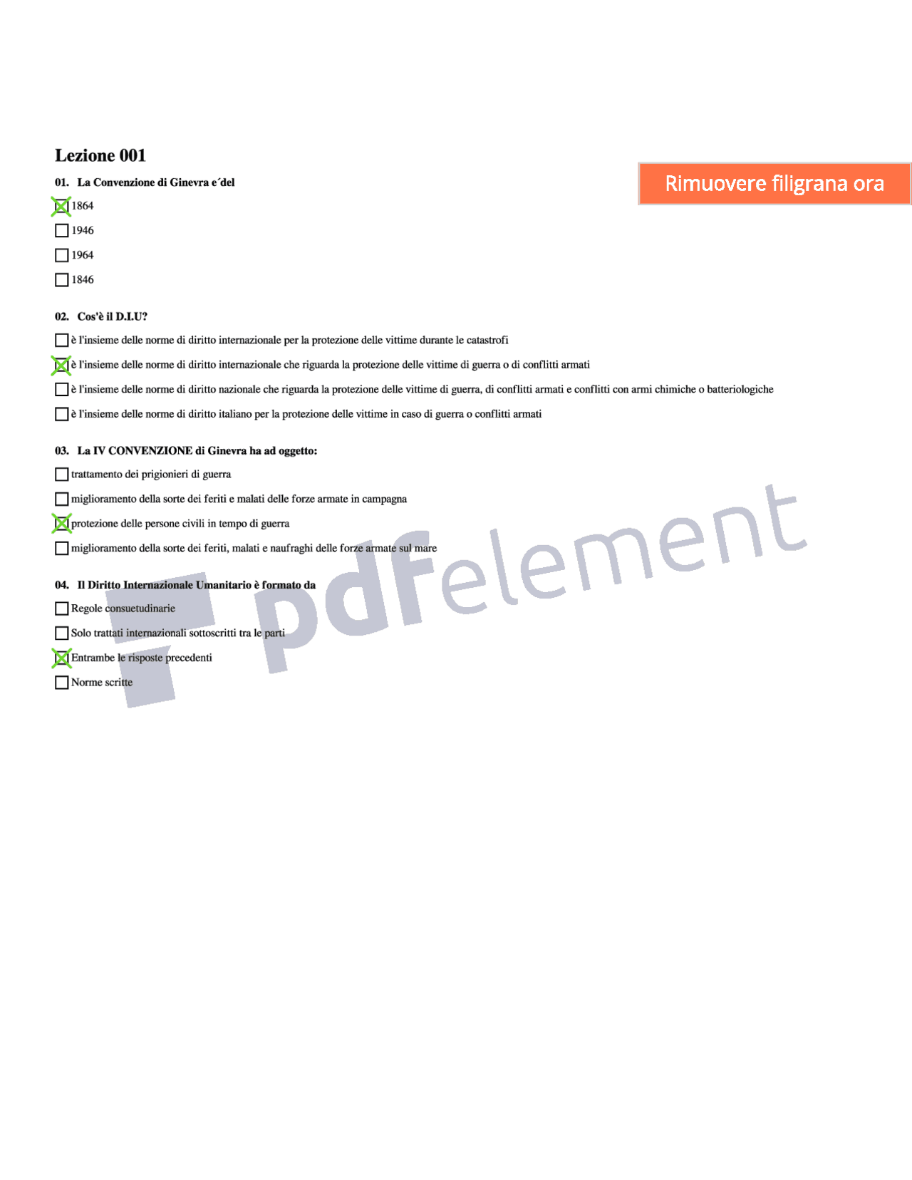 Paniere Ecampus 2021 Diritto internazionale umanitario prof. Khashan ...