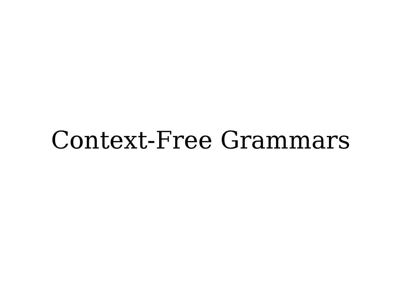 Context Free Grammars Docsity