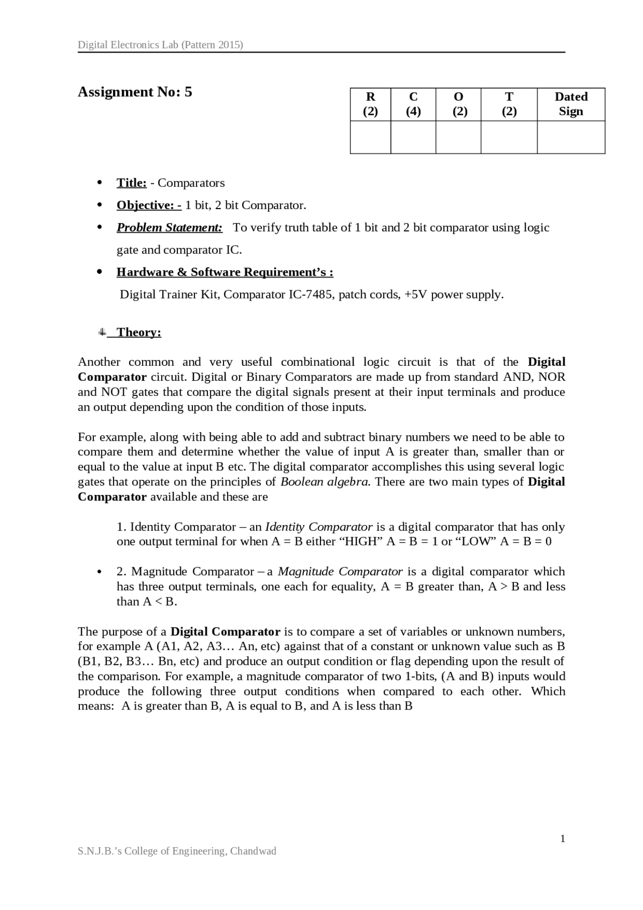 Practicle Of Digital Electronics And Logic Design Docsity