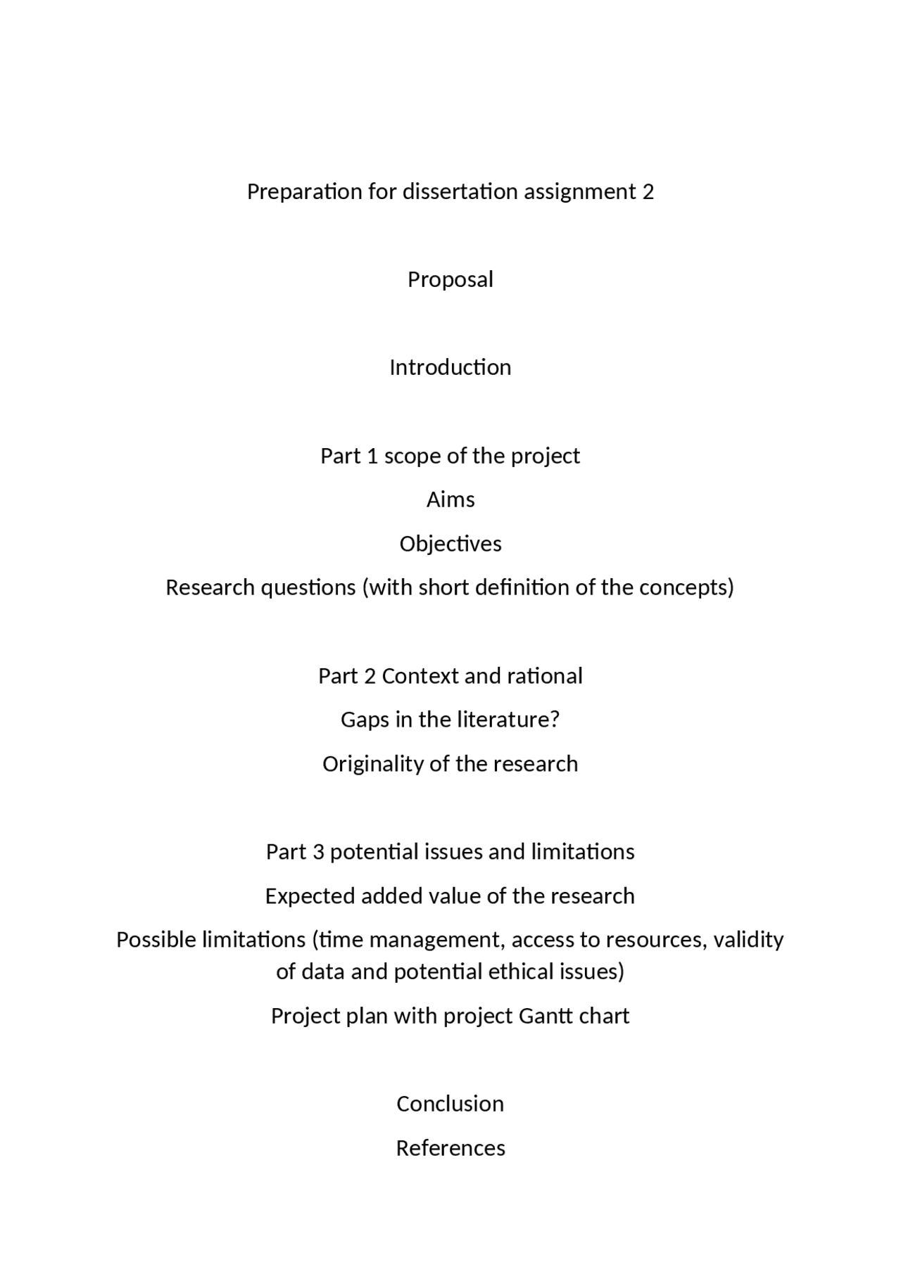 Preparation For The Dissertation Bss058 3 Docsity