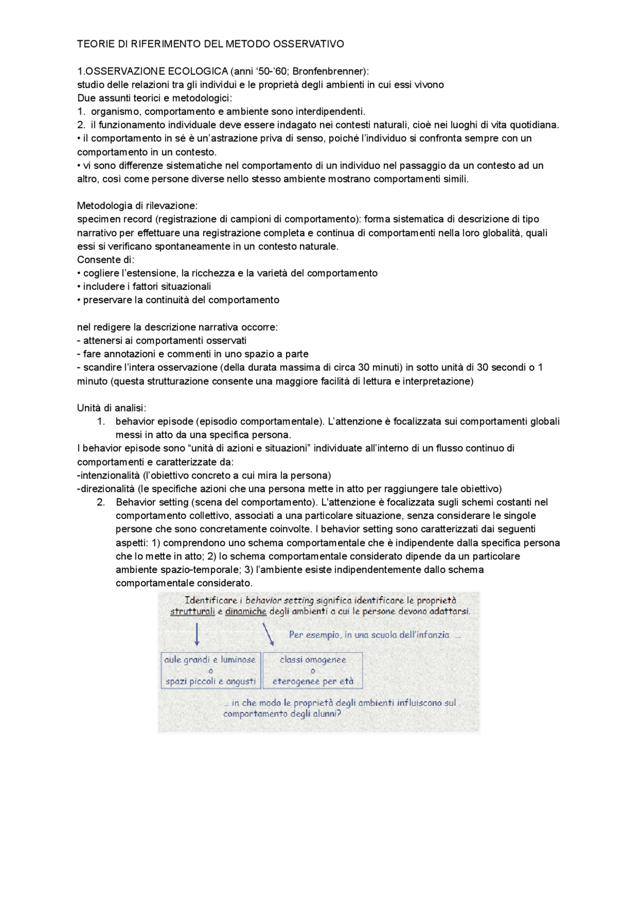 Programma Intero Modelli E Tecniche Di Osservazione Del Comportamento