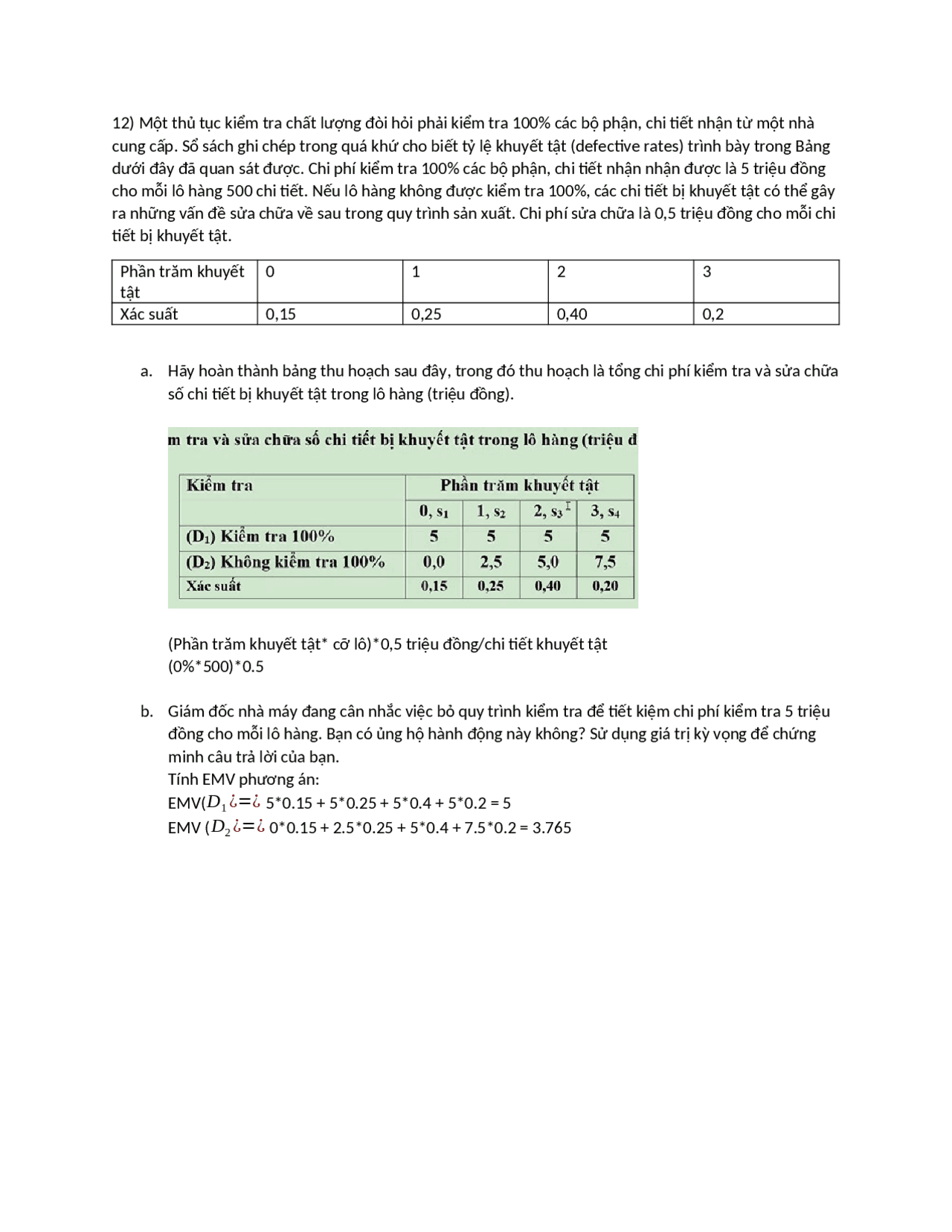 Phân tích định lượng | Exercises Introduction to Econometrics | Docsity