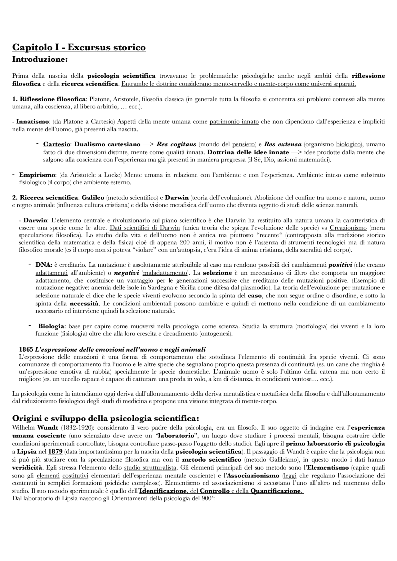 Programma di esame Psicologia generale I - Miranda Occhionero - Docsity