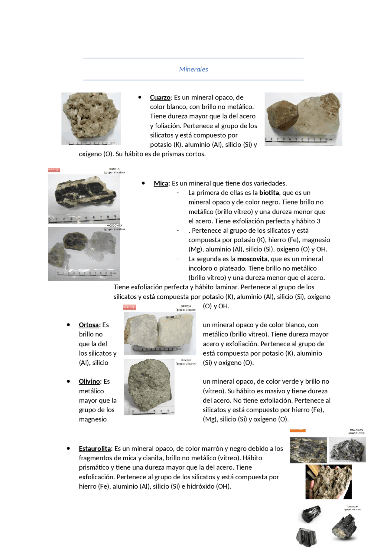 Visu Minerales Principios De Geología I Docsity