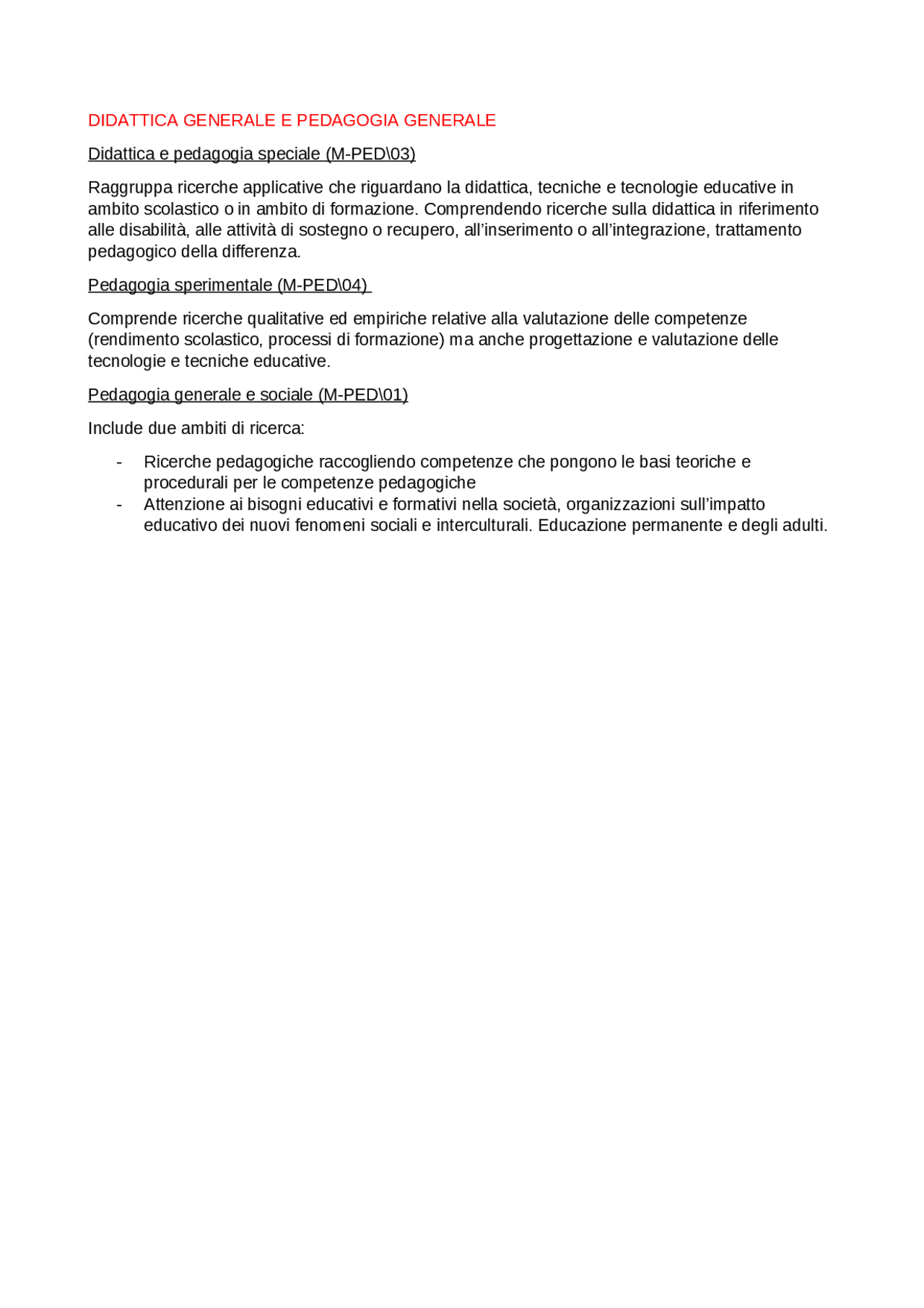 Didattica Generale E Speciale Docsity