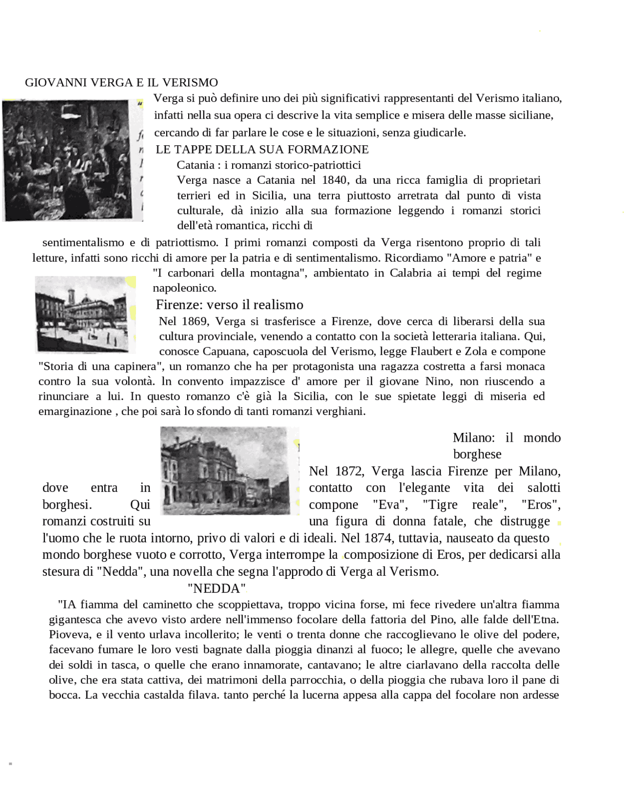 Il Verismo E Giovanni Verga Docsity
