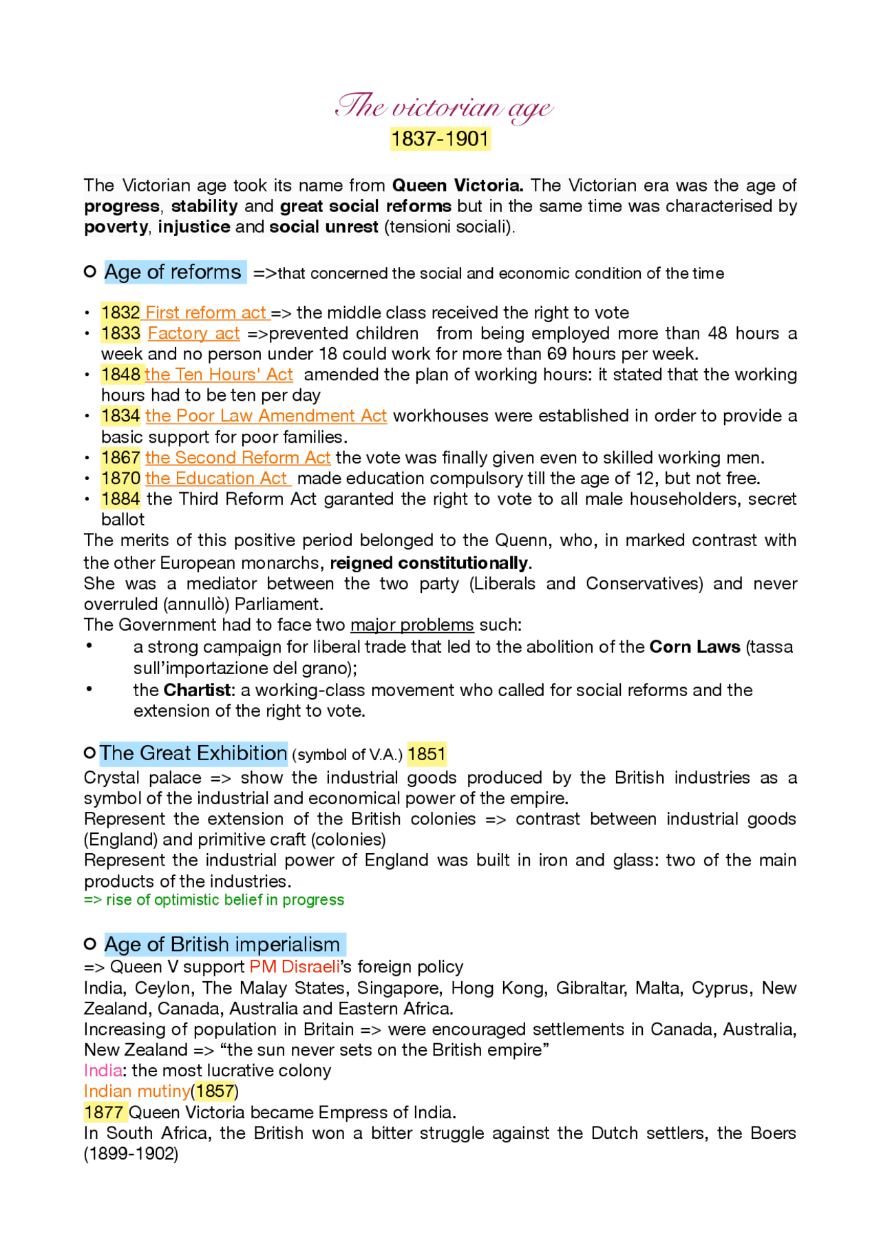 Victorian Era: Values, Family, Literature, and Social Issues | Appunti ...