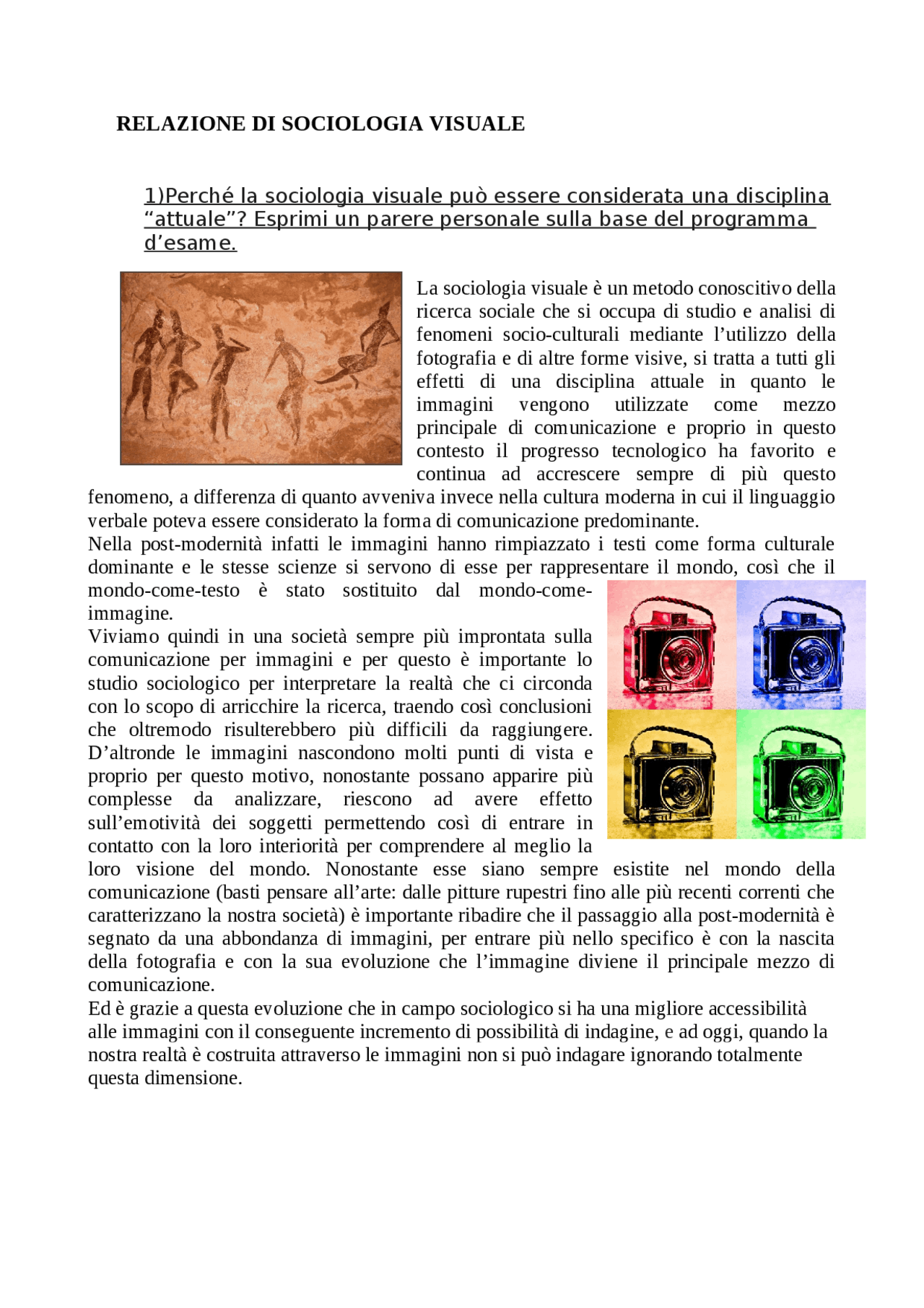 Tesina Sociologia Visuale 2021 Docsity