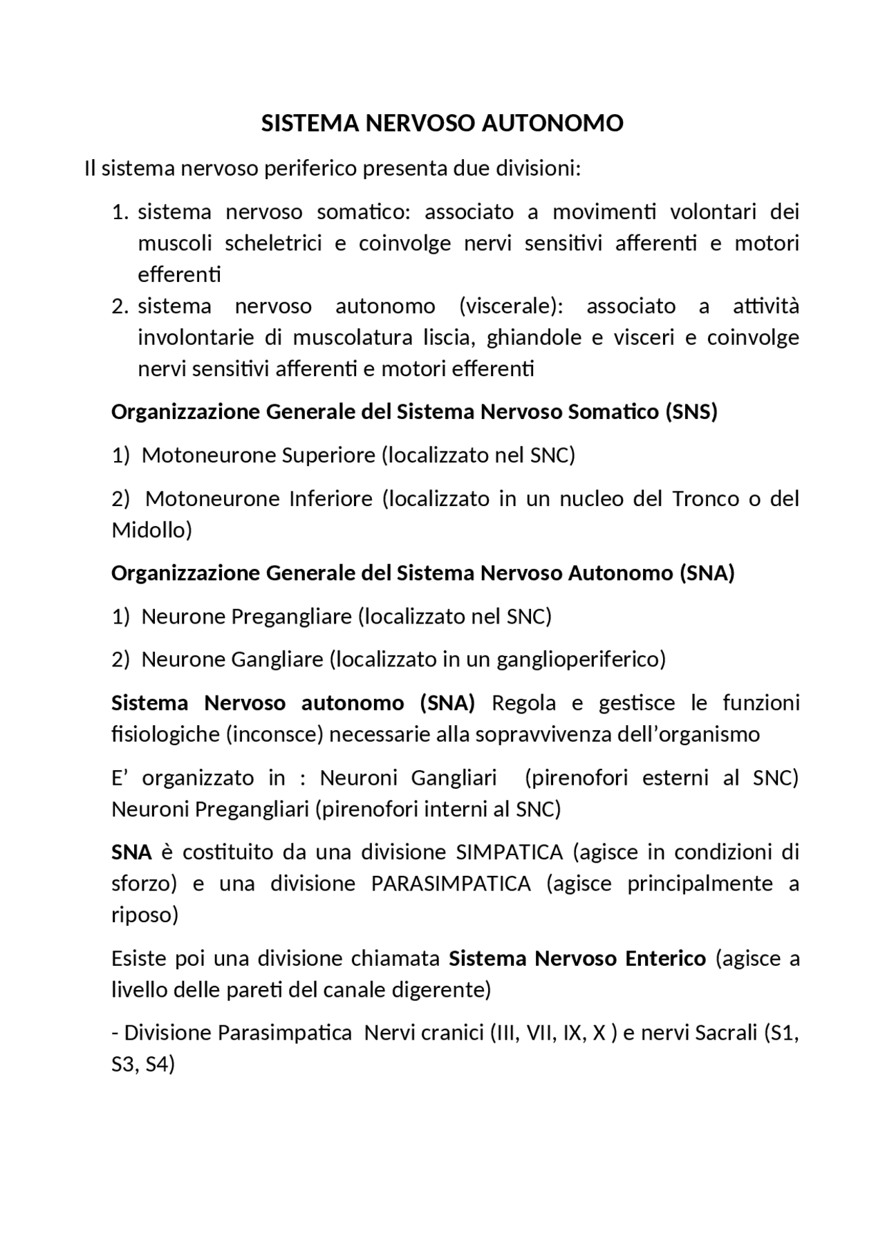 Dispenseriassunti Neuroanatomia Dispense Di Neuroanatomia Docsity