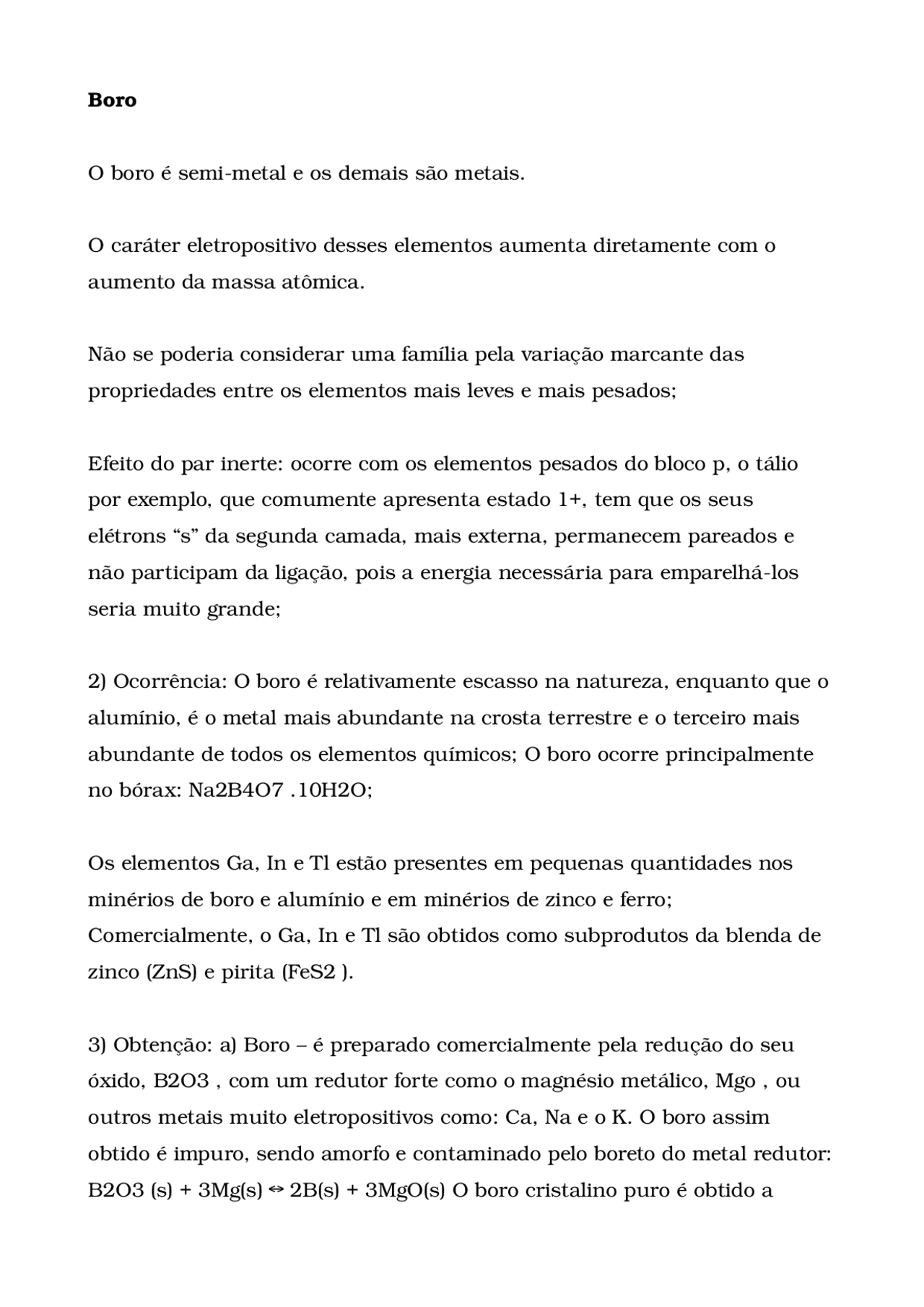 Química Inorgânica Elementos Docsity
