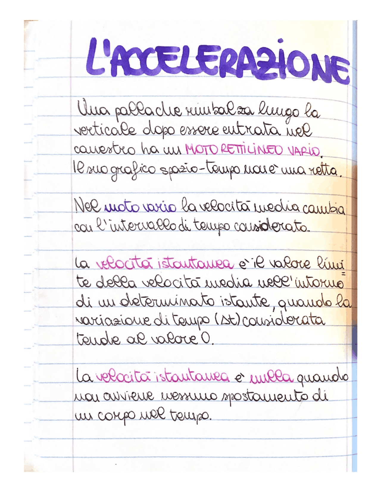 Appunti Di Fisica Sullaccelerazione Docsity