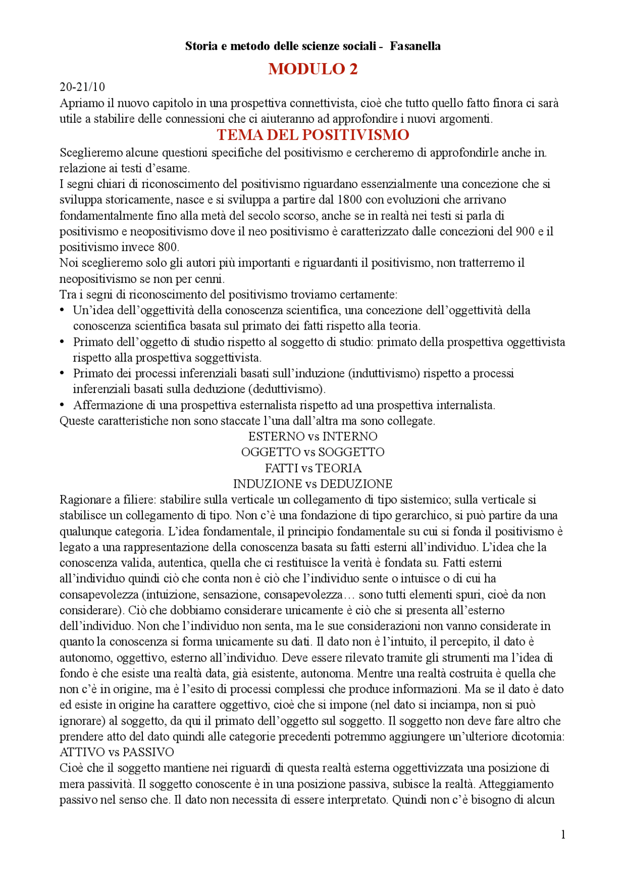 Storia E Metodo Delle Scienze Sociali Modulo 2 Docsity