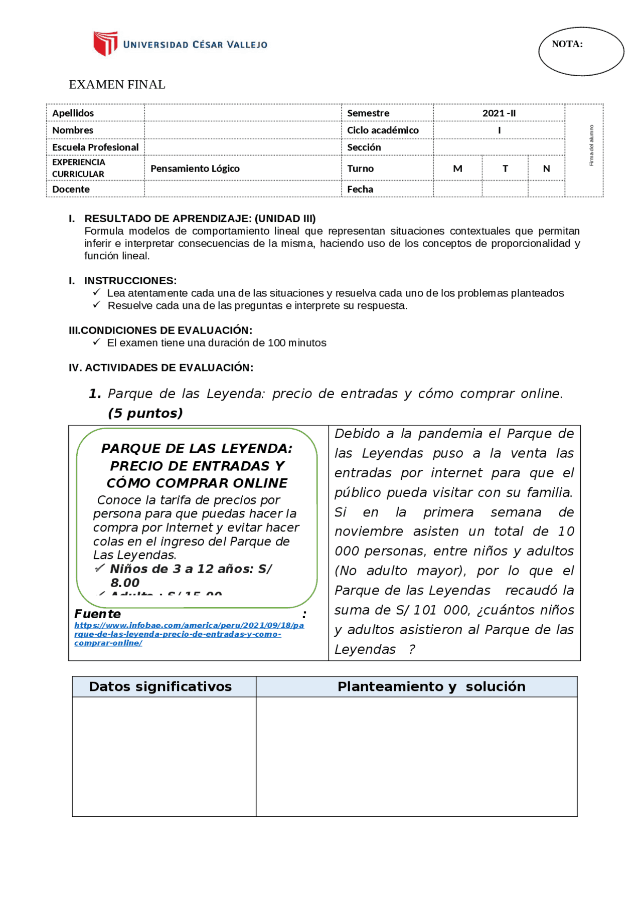 Pensamiento lógico...... | Ejercicios de Matemáticas - Docsity