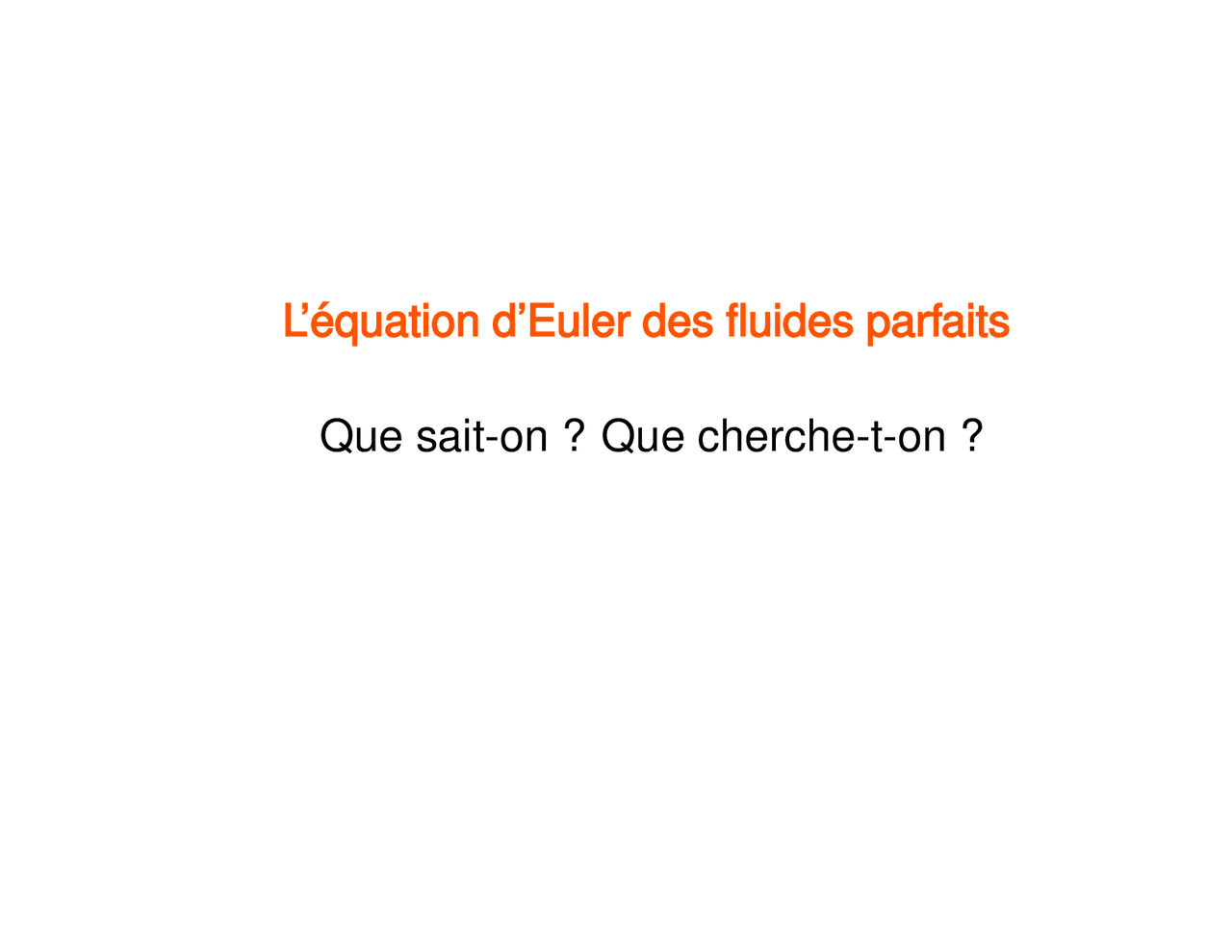 L’equation d’Euler des fluides parfaits - Docsity