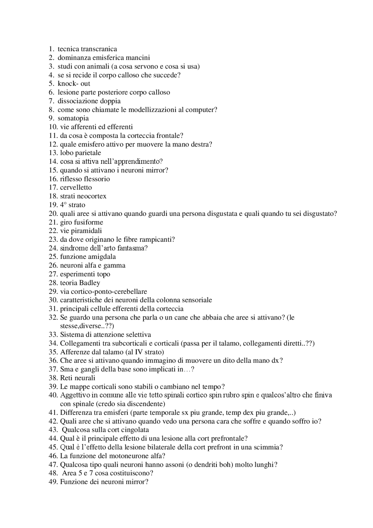 Appunti Neuroscienze Docsity