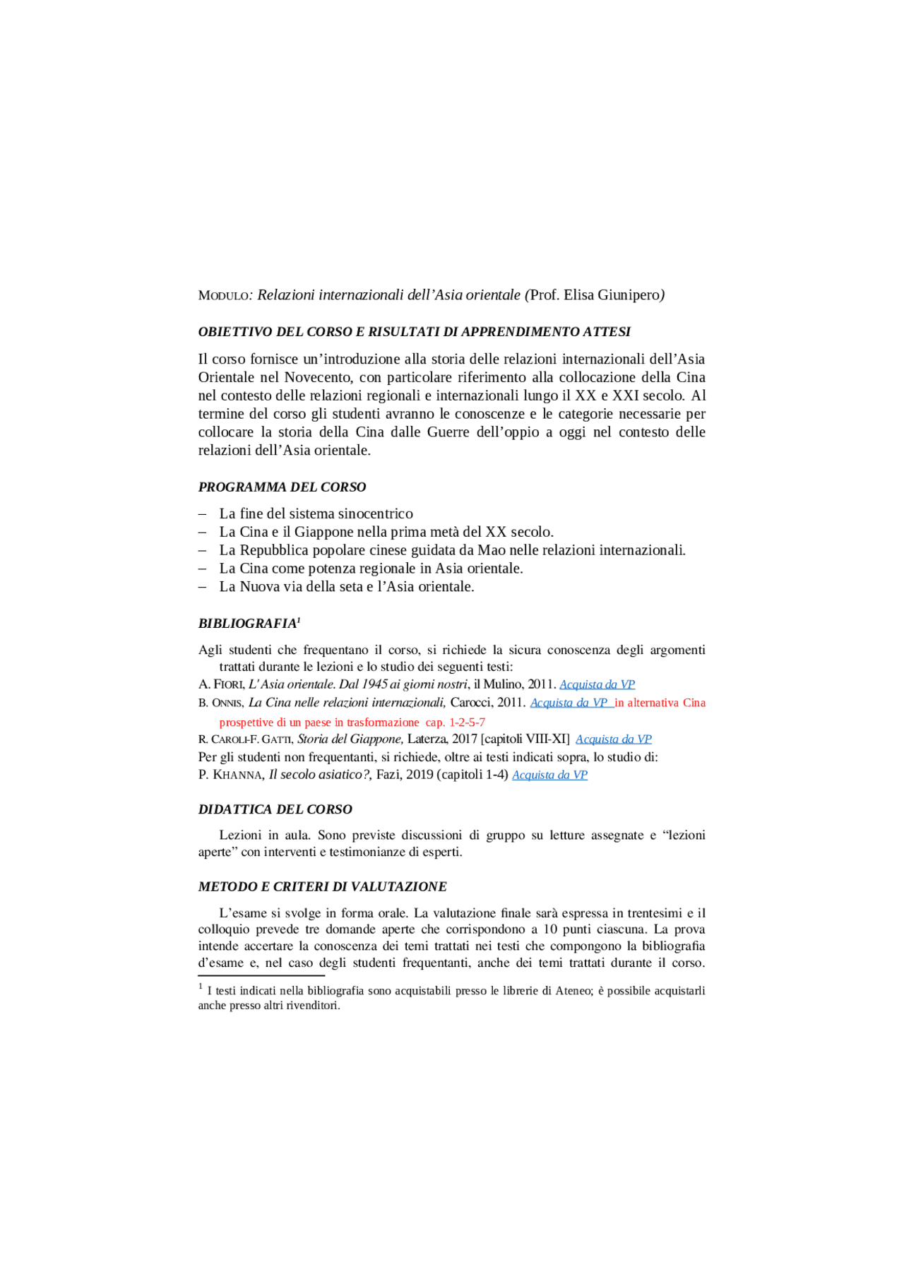 Programma esame regional studies - Docsity