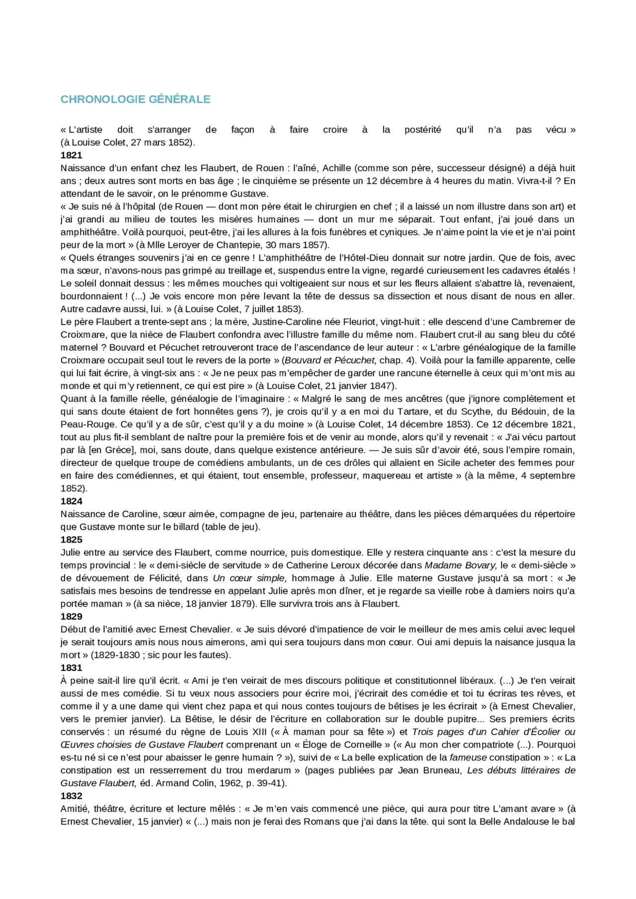 Appunti Su Flaubert Esame Letteratura Francese Docsity