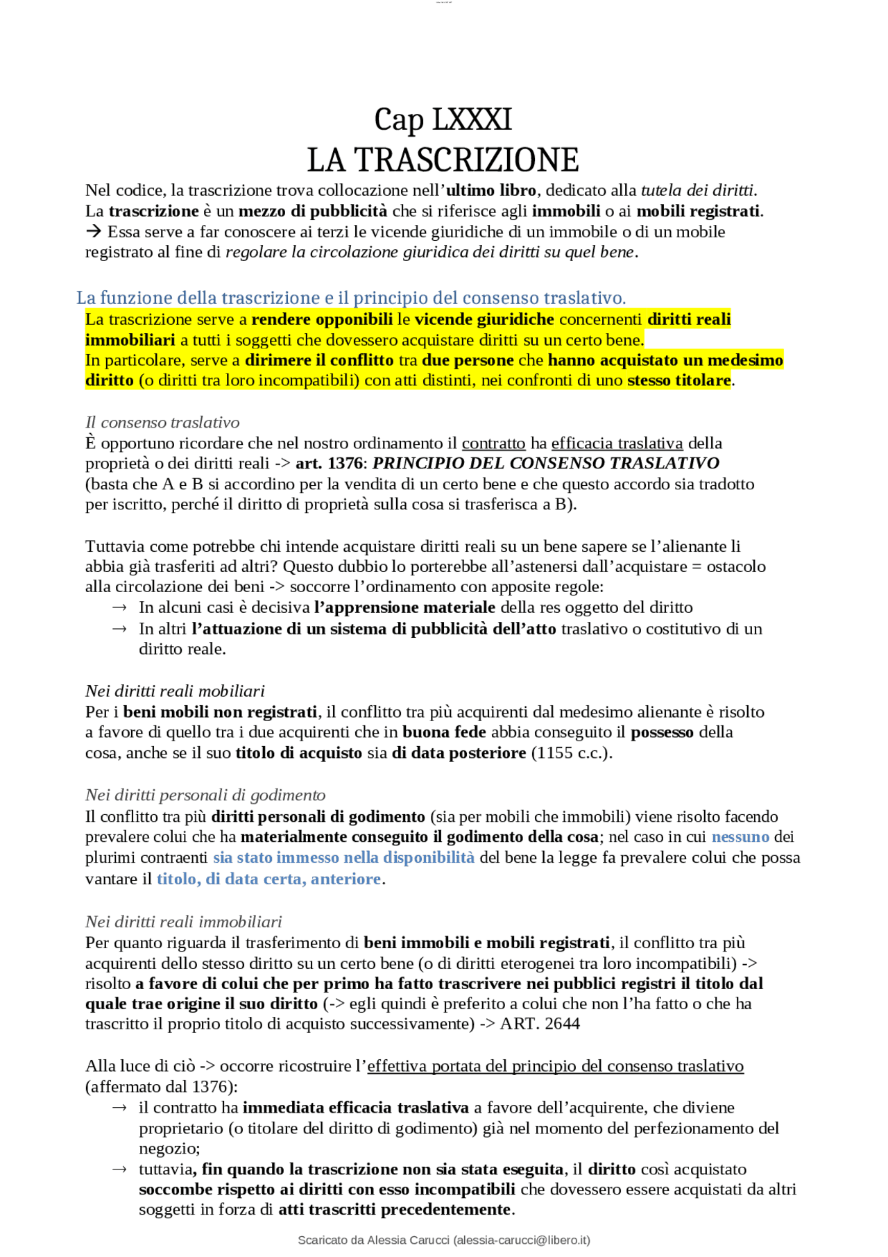 Appunti Utili Per Lesame Con Integrazione Del Libro Docsity