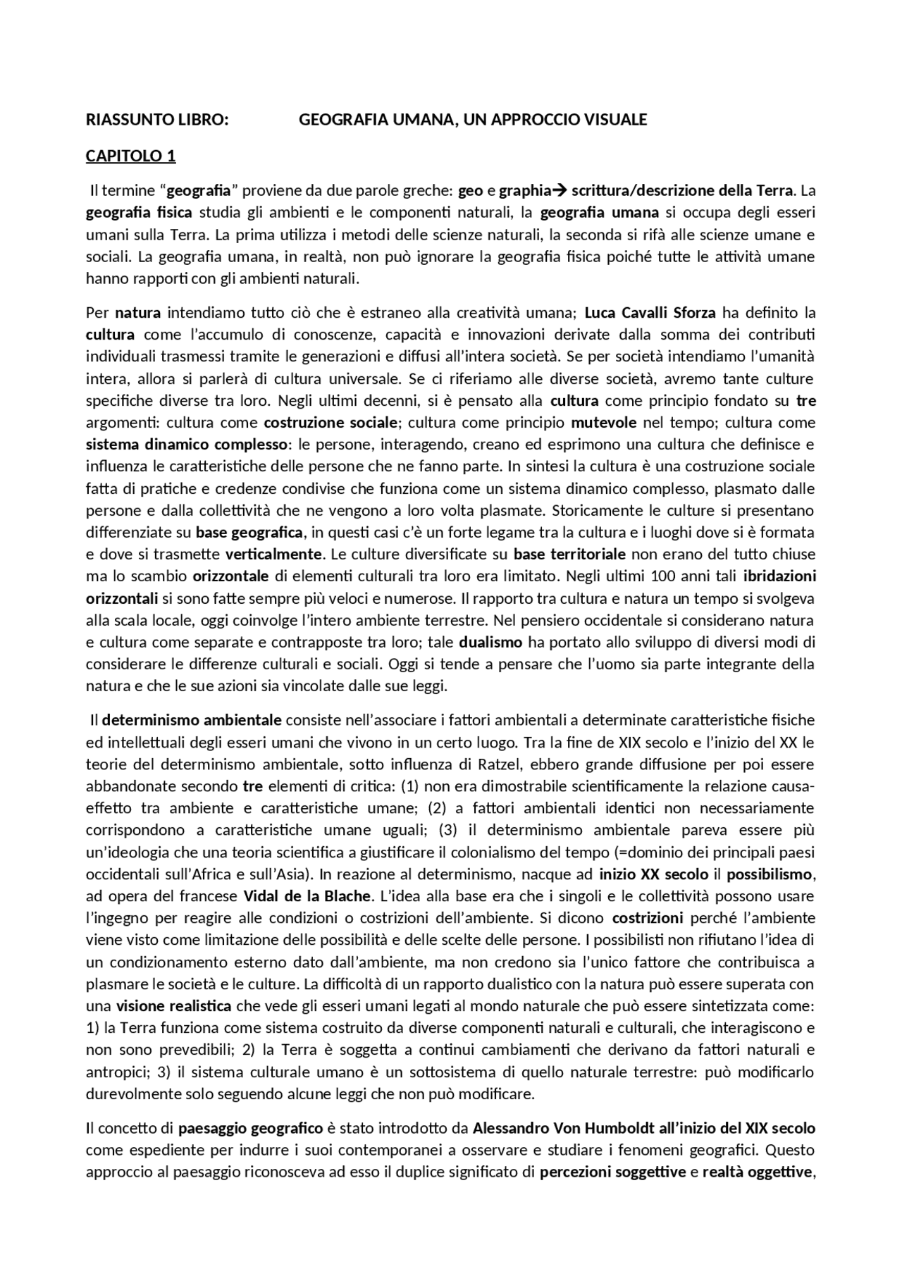 Riassunto Un Approccio Visuale” Geografia Umana Docsity