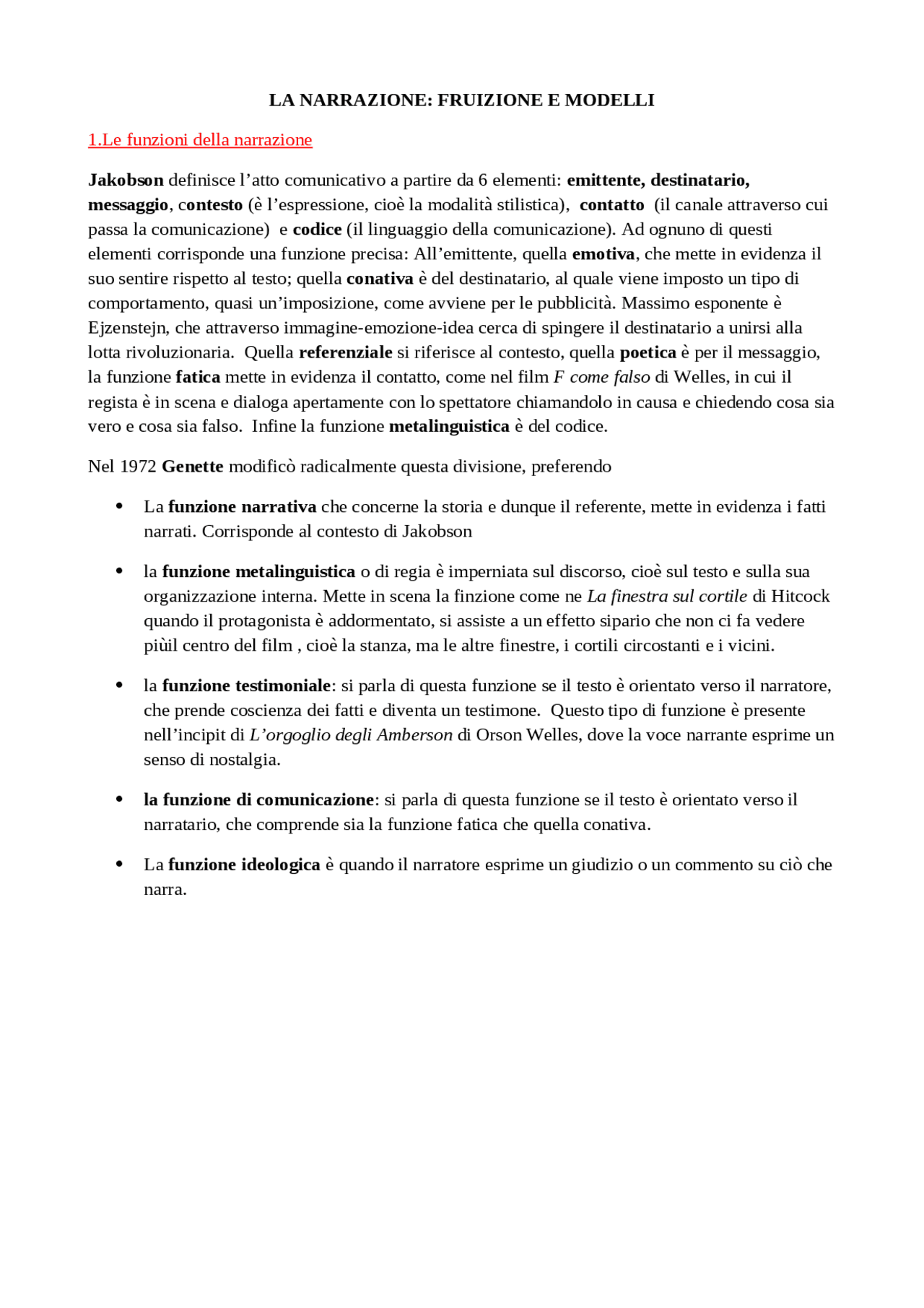 I Modelli Di Narrazione Docsity