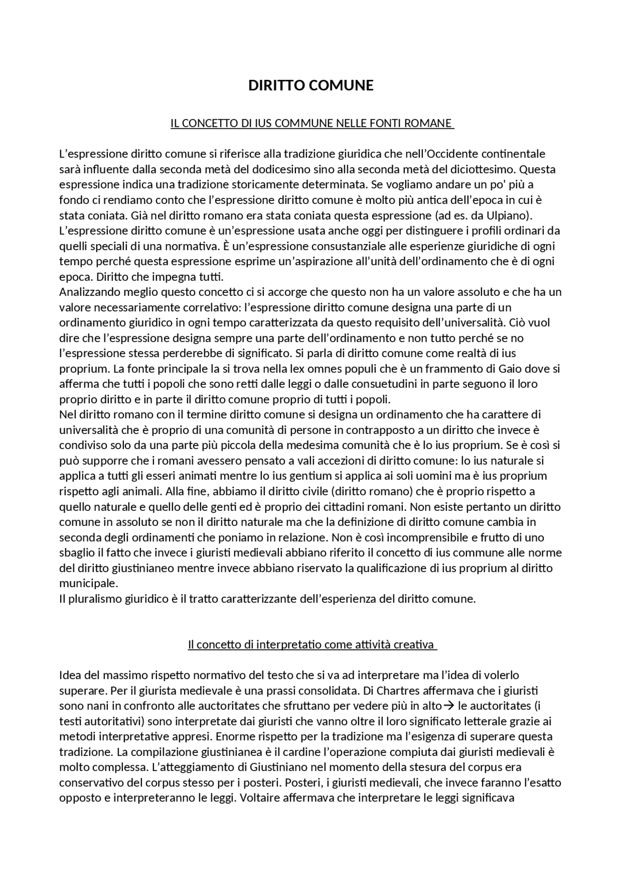 Appunti Di Diritto Comune Anno Accademico 20212022 Prima Parte