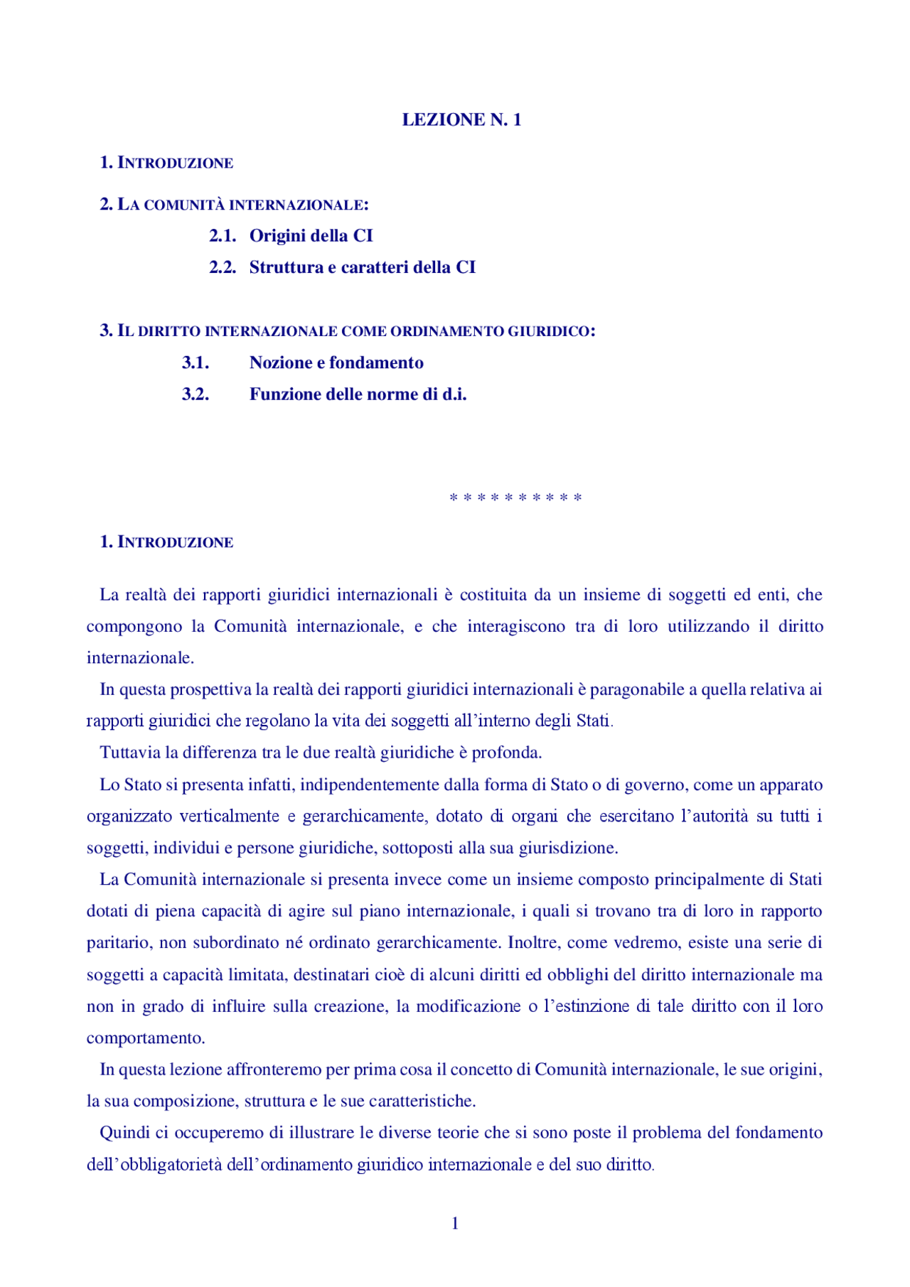 Riassunto Di Diritto Internazionale Docsity